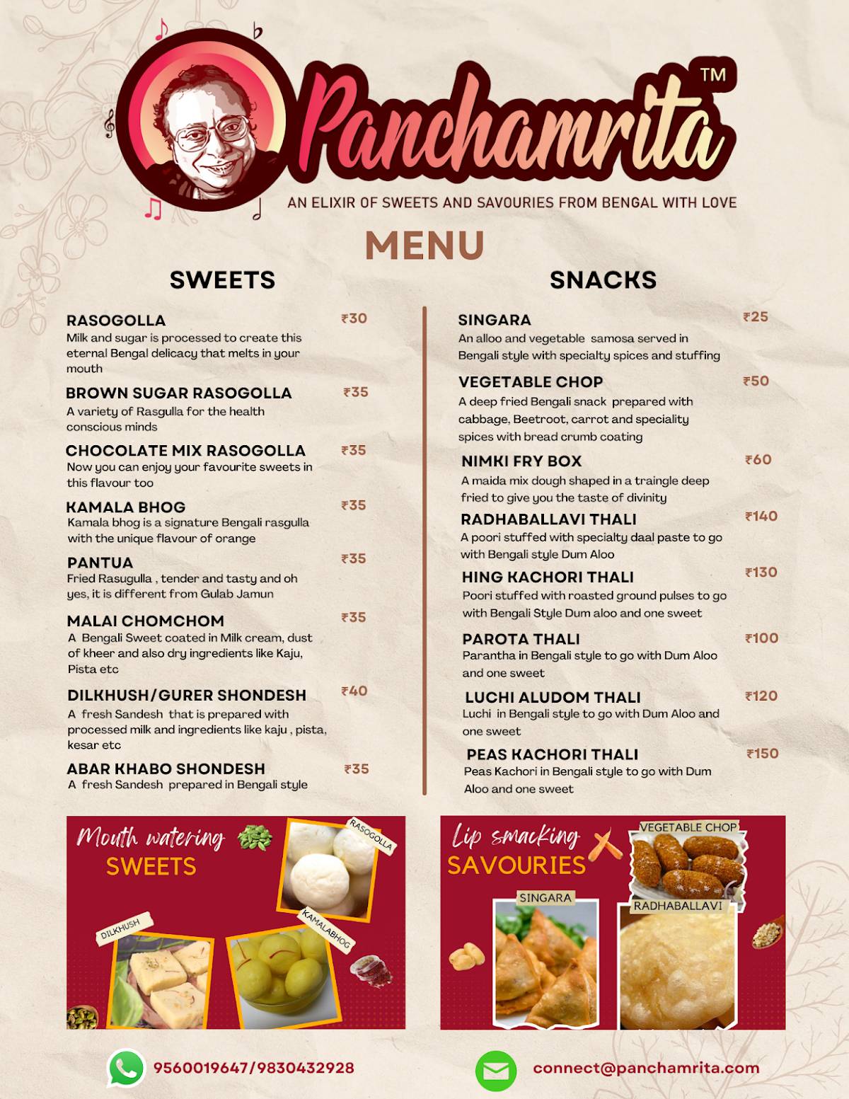 Menu at Panchamrita Food Panchamrita Sweets and Snacks, Gurugram