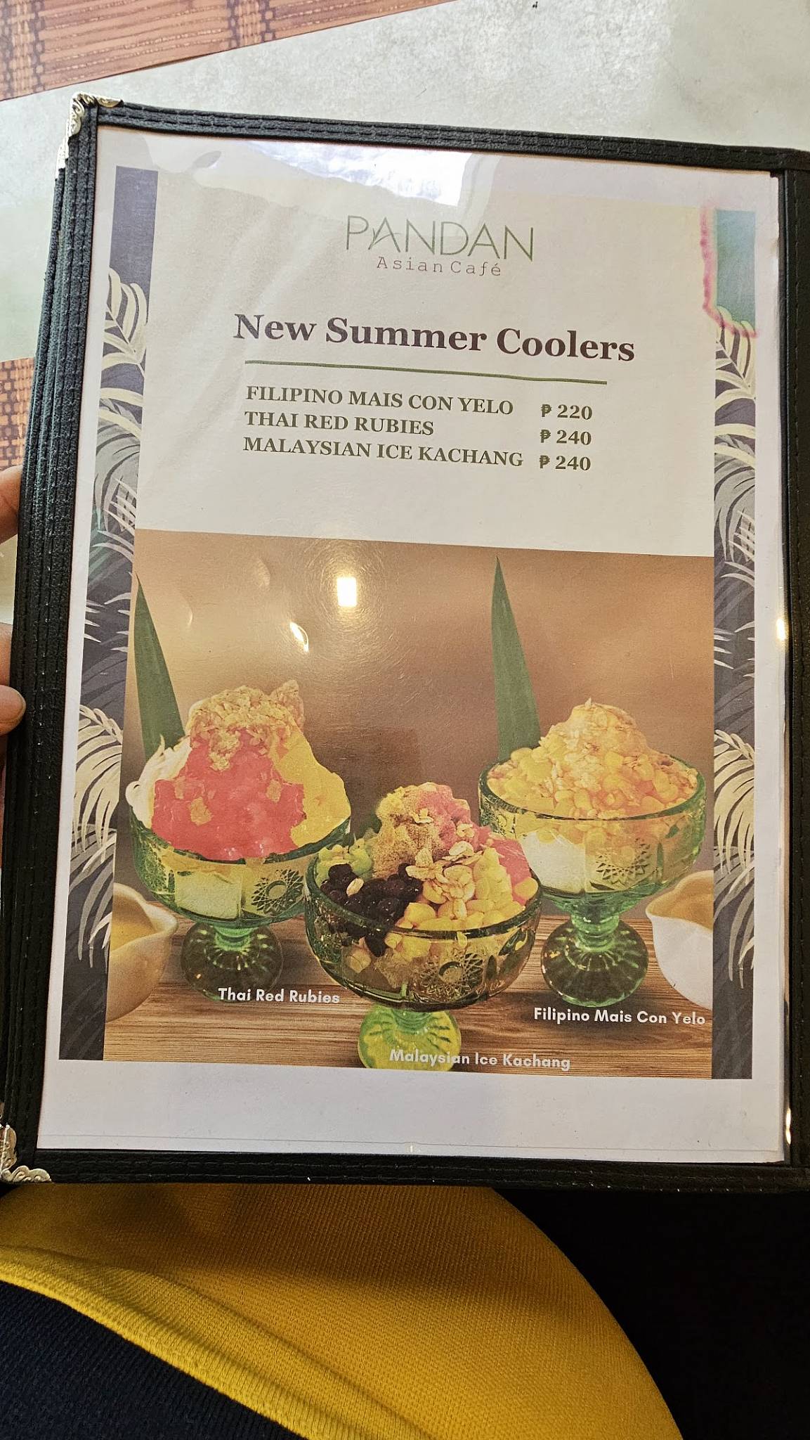 Menu at Pandan Asian Cafe, Quezon City