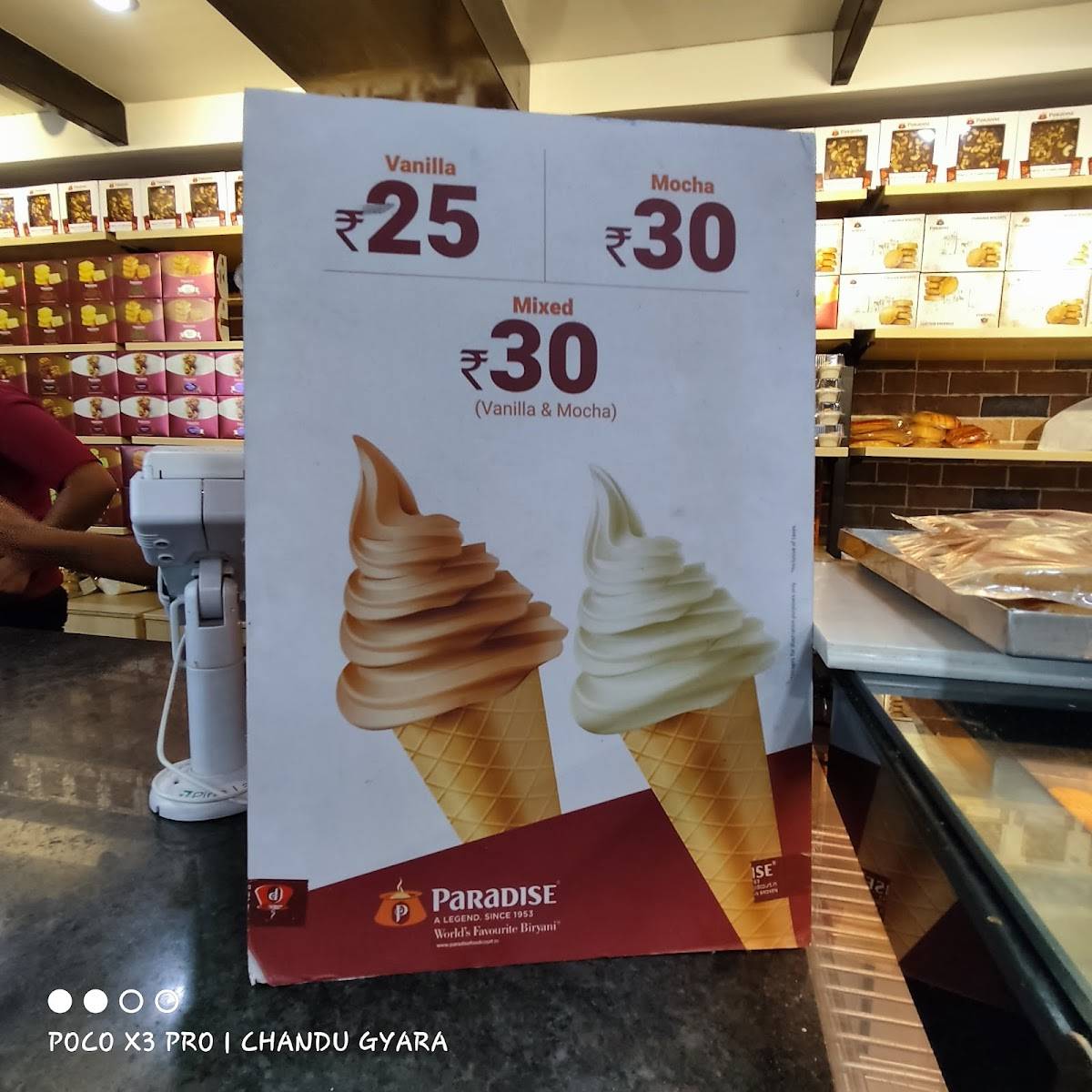 Menu at Paradise Bakery, Hyderabad, CFRP+PV5