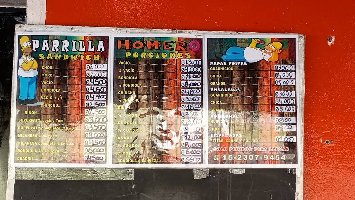 Carta de Parrilla Homero, Ciudadela
