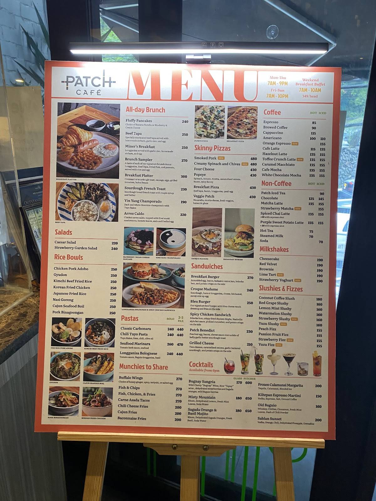 Menu at Patch Cafe, Baguio, Bloomfield Hotel