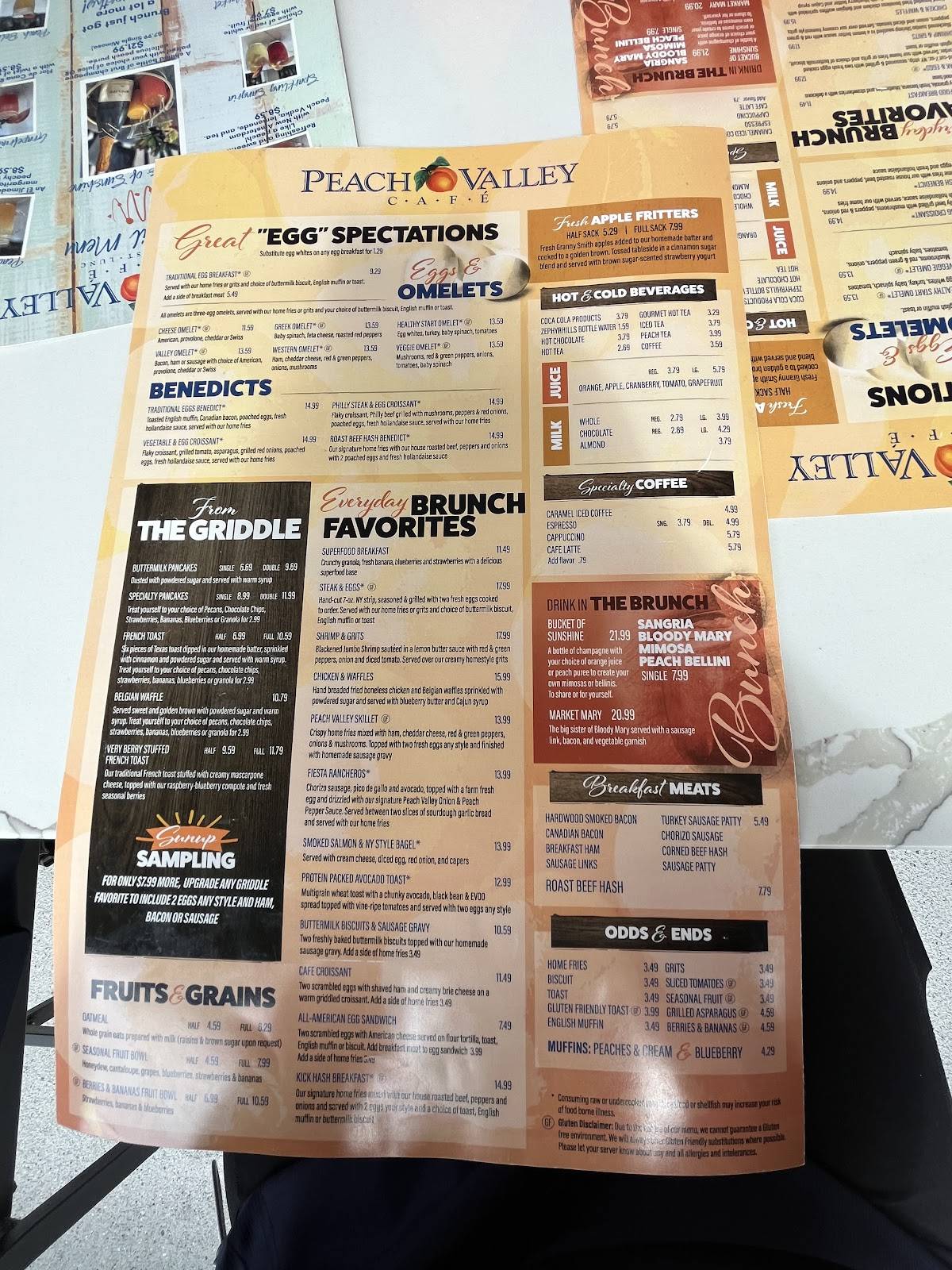 Menu at Peach Valley Café cafe, Heathrow, International Pkwy