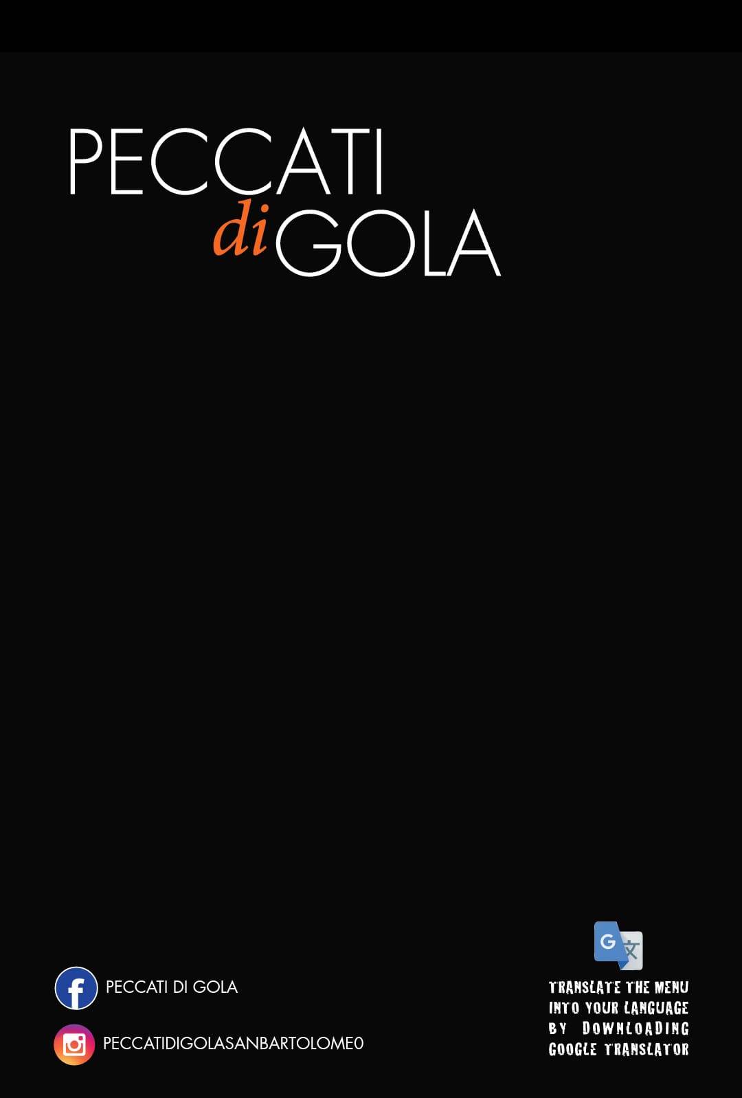 Menu au Peccati Di Gola restaurant, San Bartolomeo Al Mare