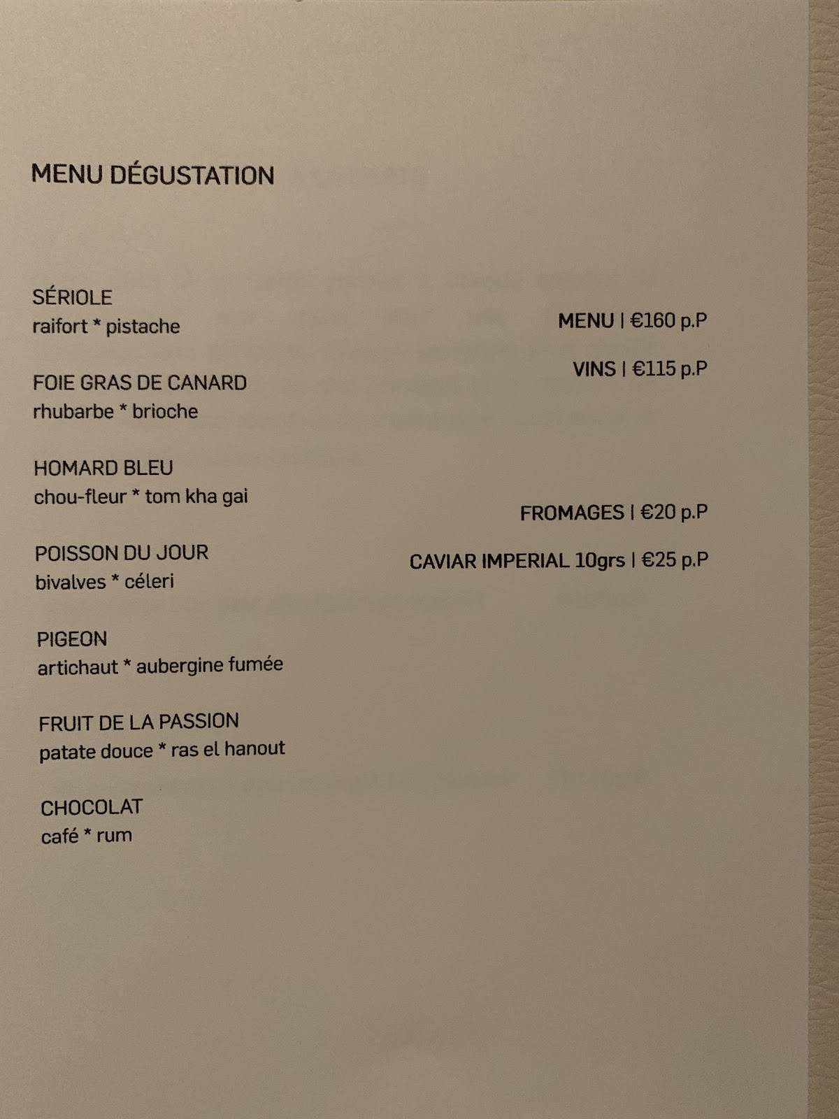 Menu at Pedro Lemos restaurant, Porto, R. do Ouro 258