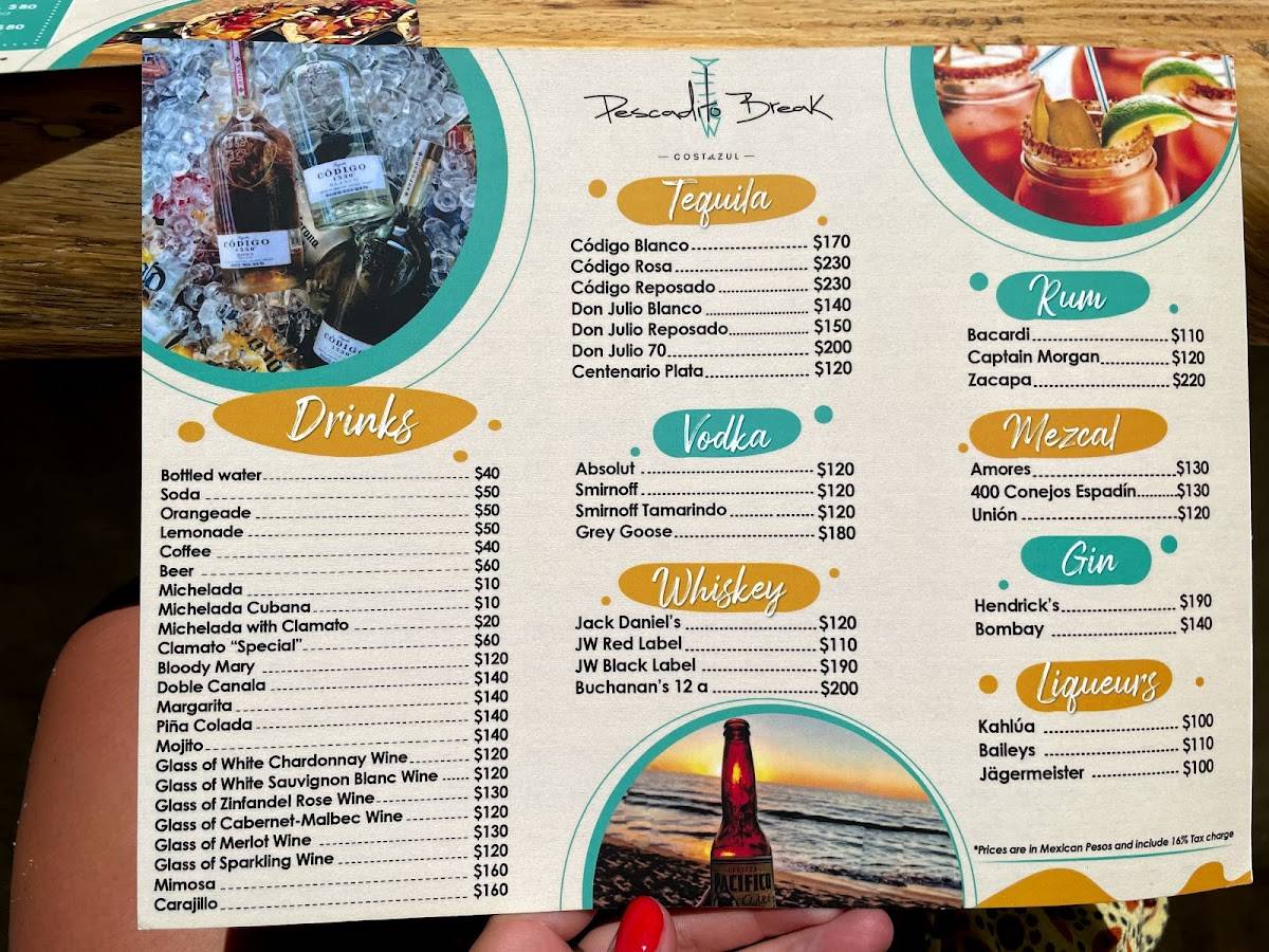 Carta del restaurante Pescadito Break, San José del Cabo, Carr ...