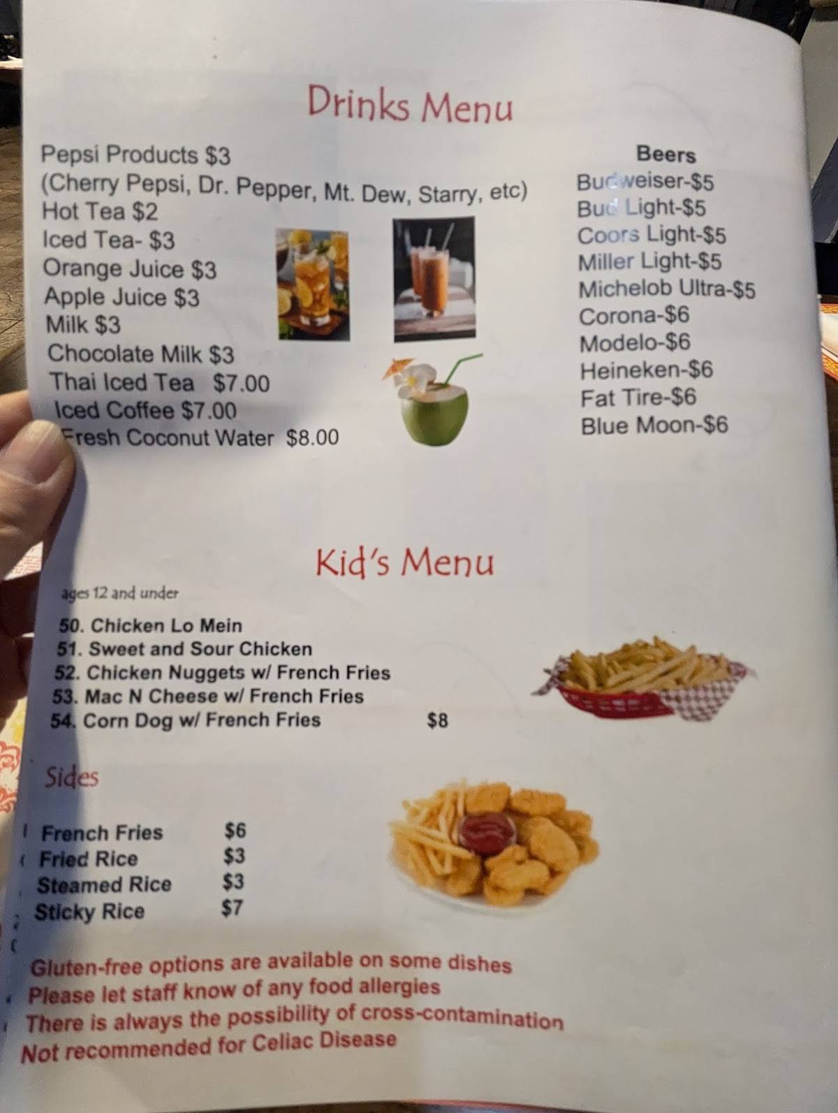 Menu at Phnom Penh Restaurant, Sioux Falls