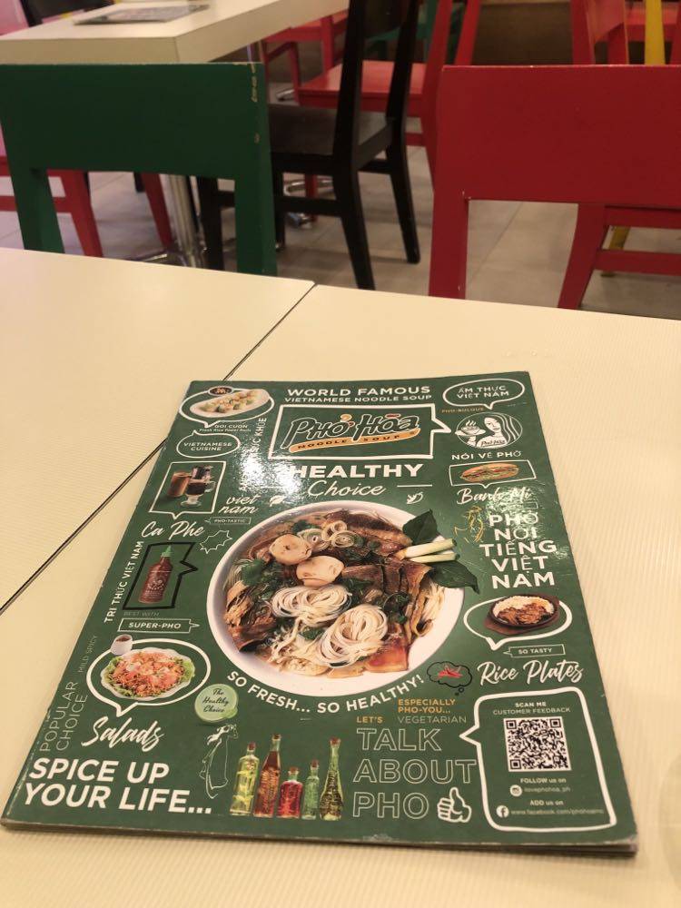 Menu at Pho Hoa - Paseo Center restaurant, Makati, 8757 Paseo de Roxas