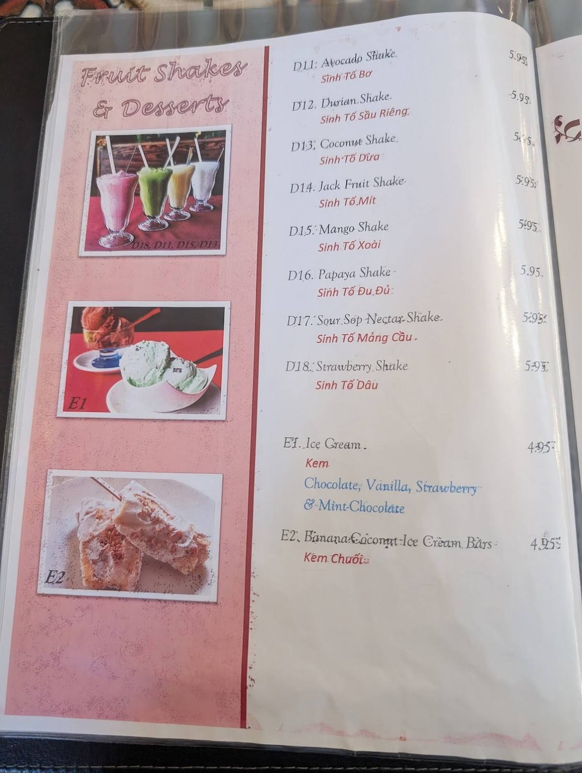 Menu at Pho Kinh Do Vietnamese Thai restaurant, Guelph, 650 Woodlawn Rd W