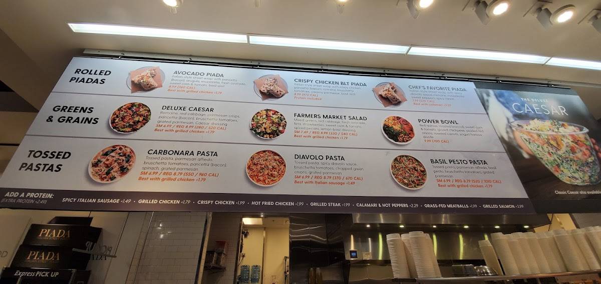 Menu at Piada Italian Street Food restaurant, Frisco