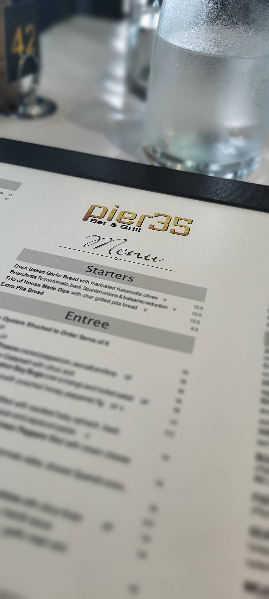 Menu at Pier 35 Bar & Grill, Port Melbourne