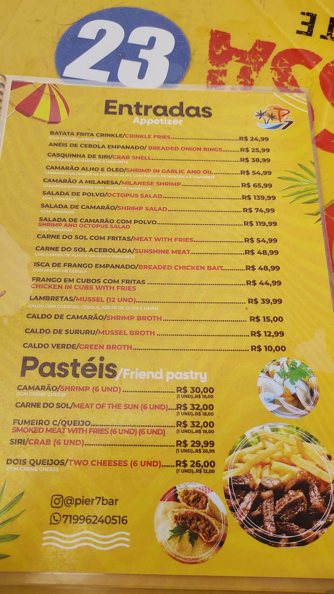 Menu em Pier 7 restaurante, Salvador