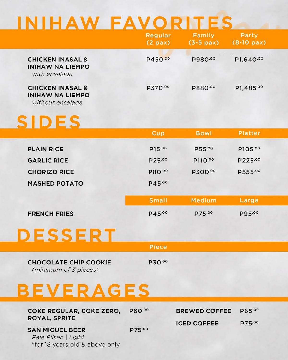 Menu at Pilar By Wakatatam restaurant, Muntinlupa