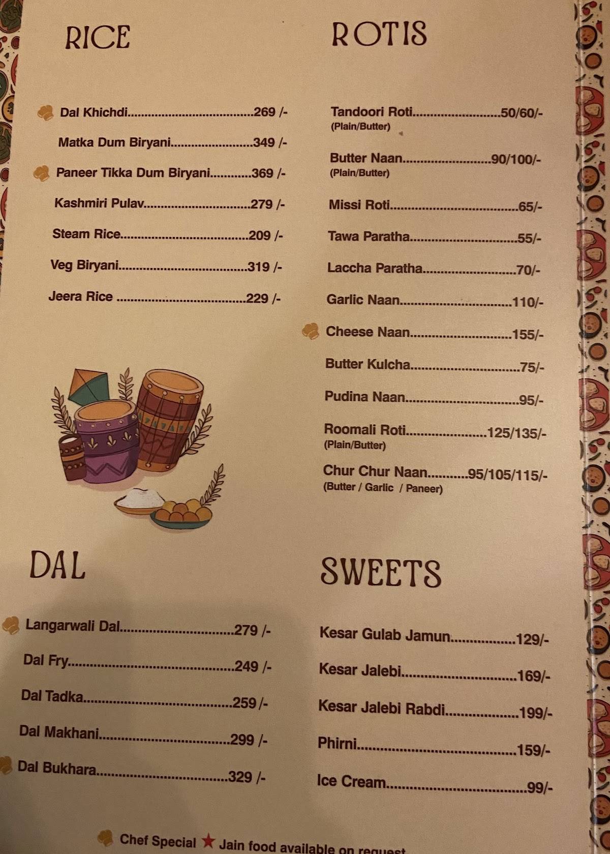Menu at Pind Di Gali, Vadodara