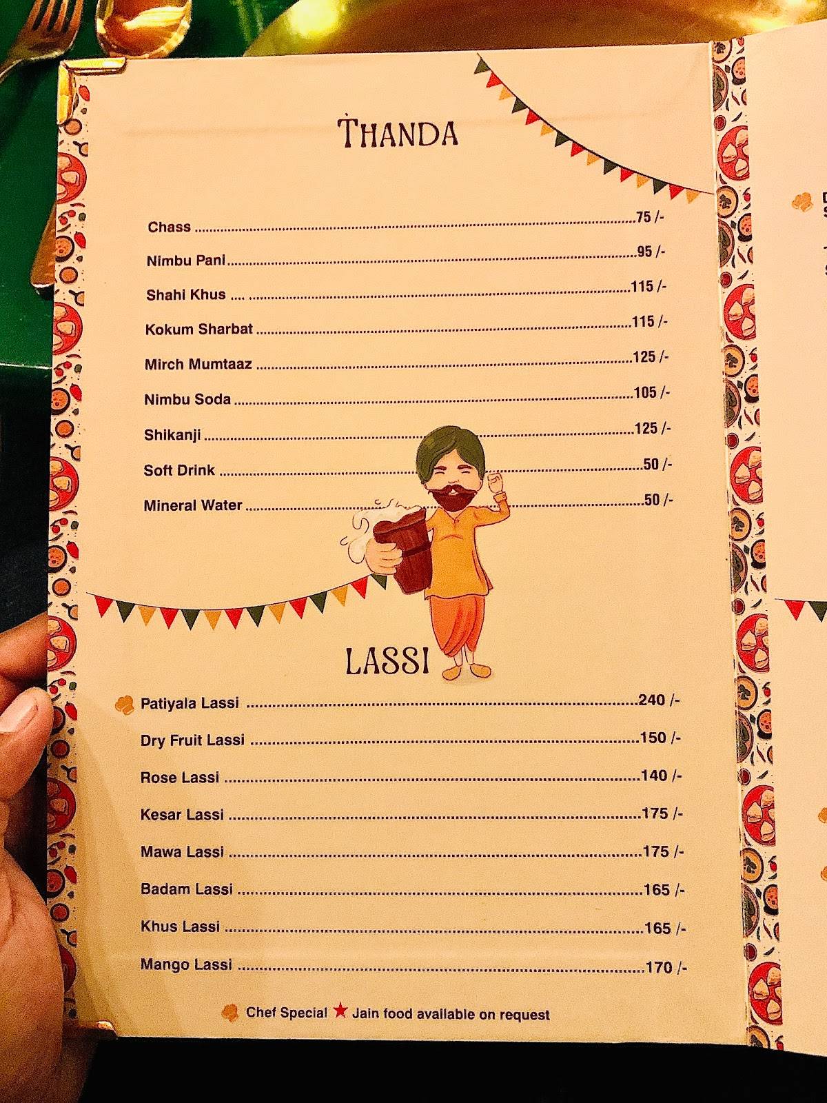 Menu at Pind Di Gali, Vadodara