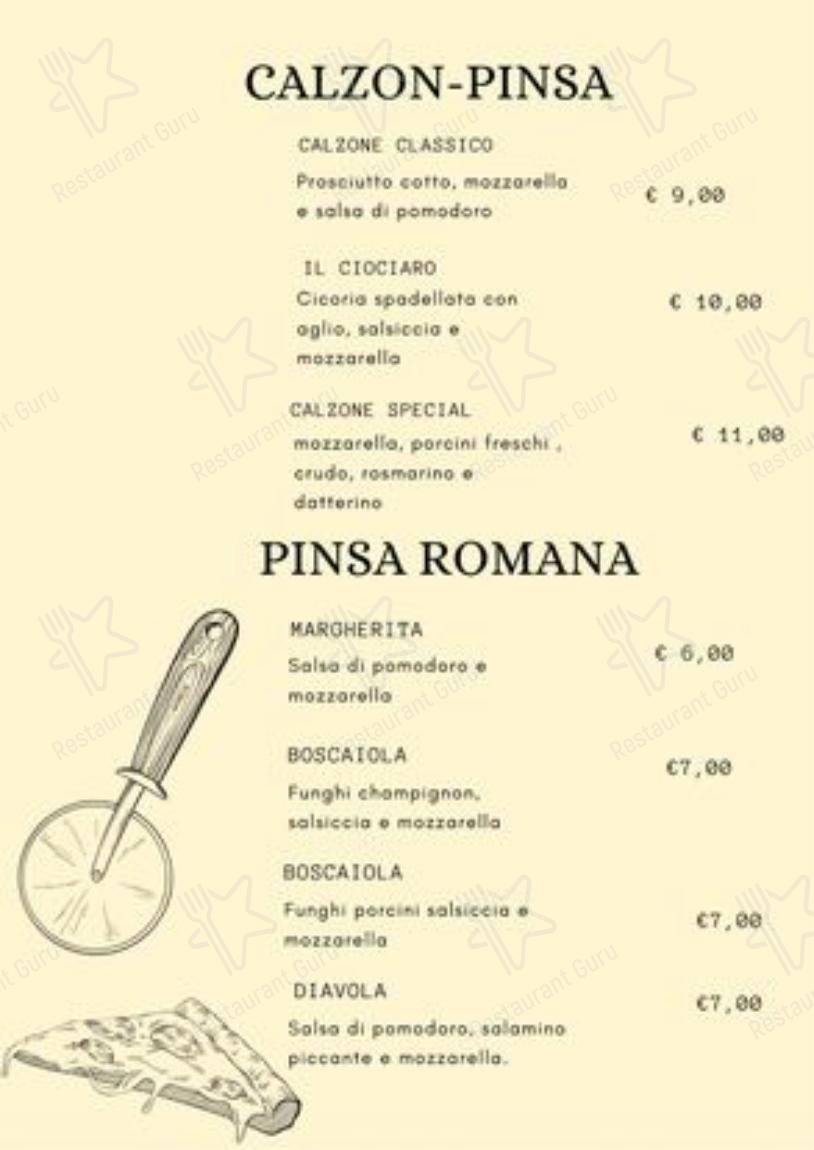 Carta del restaurante Pinsaro - L'Arancina D'Autore, Alatri