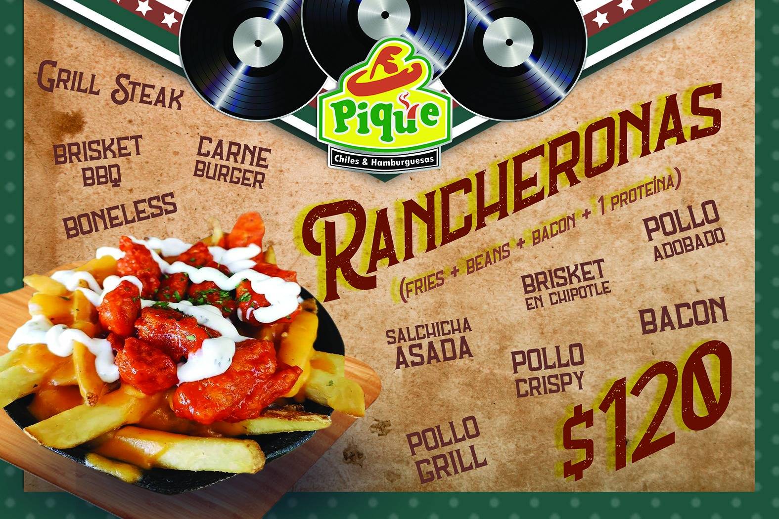 Carta del restaurante Piqué Chiles y Hamburguesas, Ciudad Juarez, Calle ...