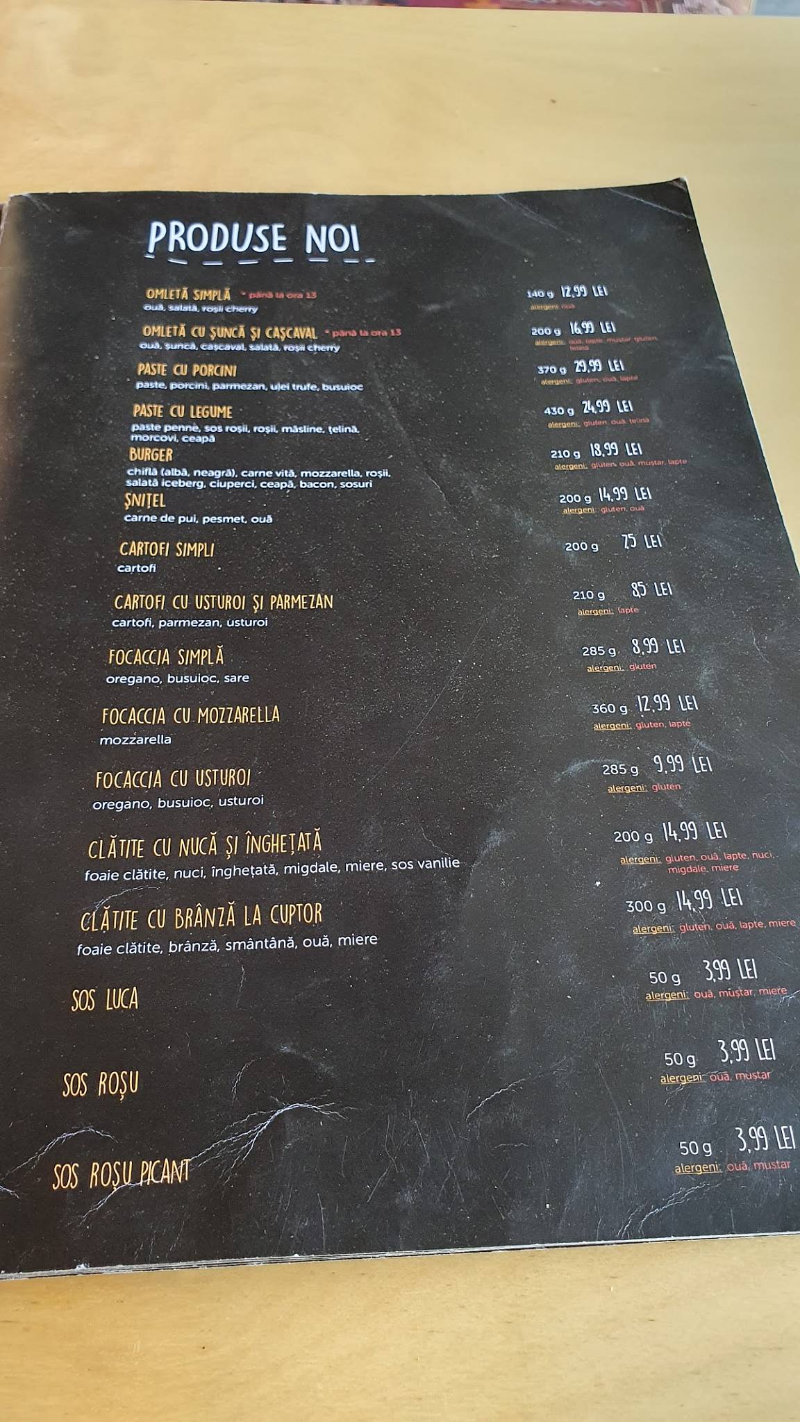 Menu at Pizza Luca, Bacău, Strada 9 Mai 56