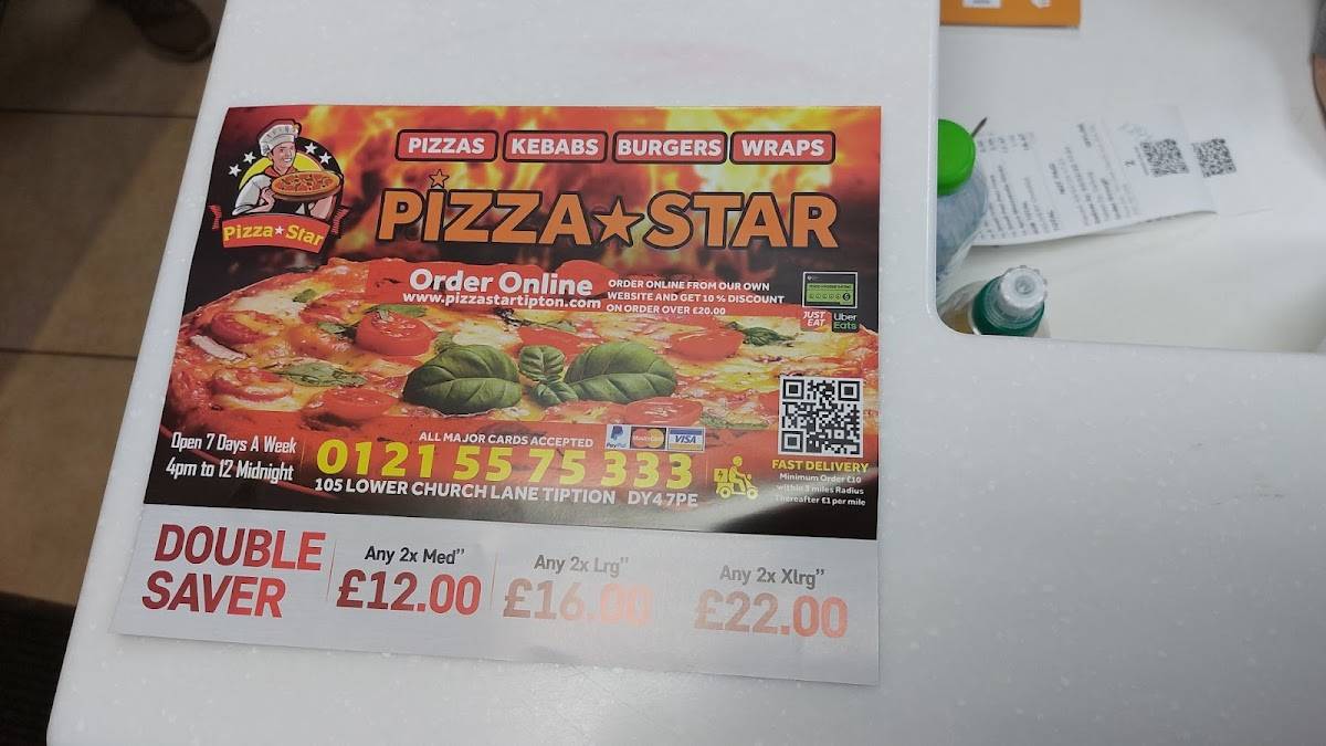 Menu at Pizza Star pizzeria, Tipton