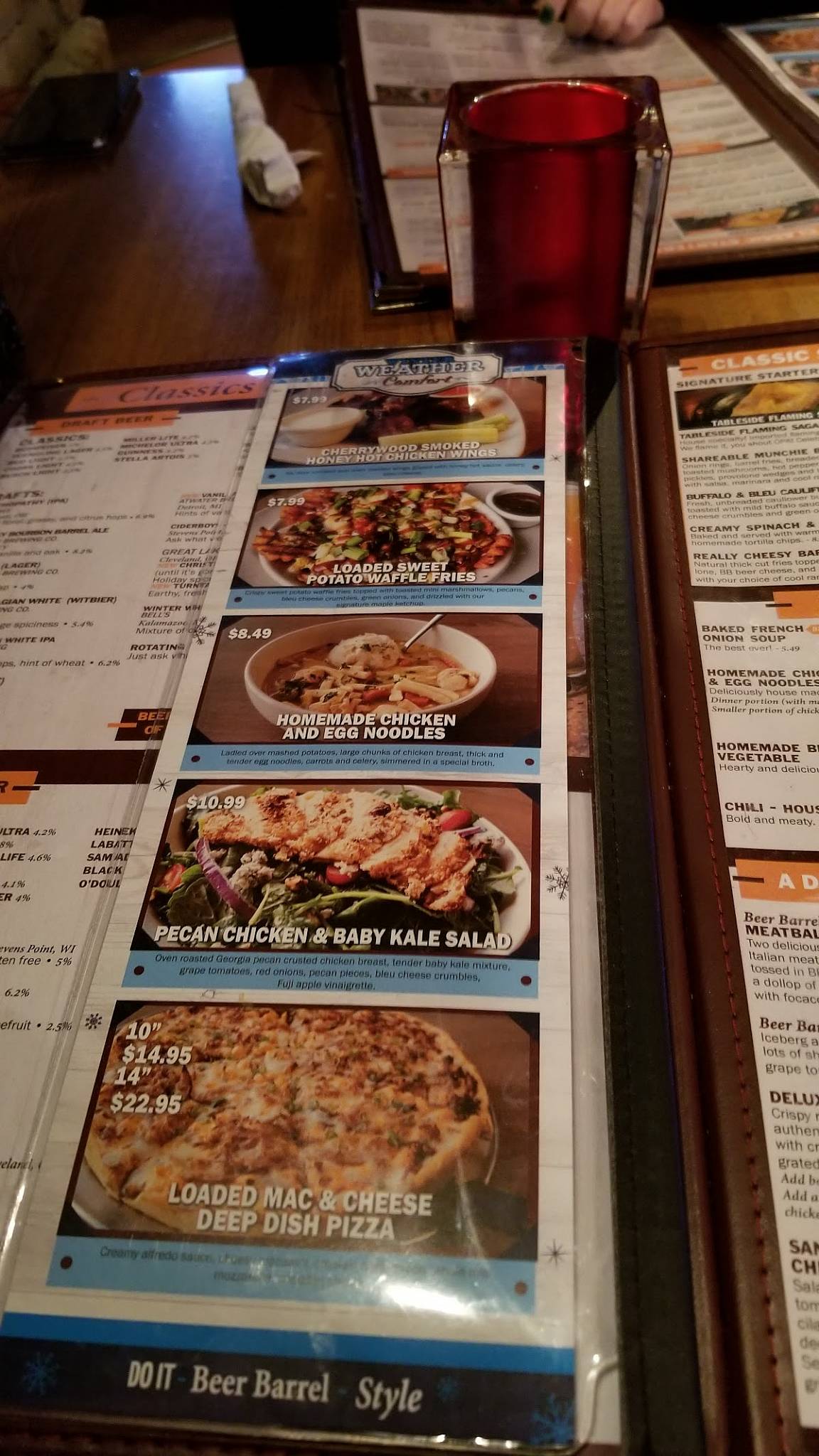 Menu at Beer Barrel Pizza & Grill, Saint Marys