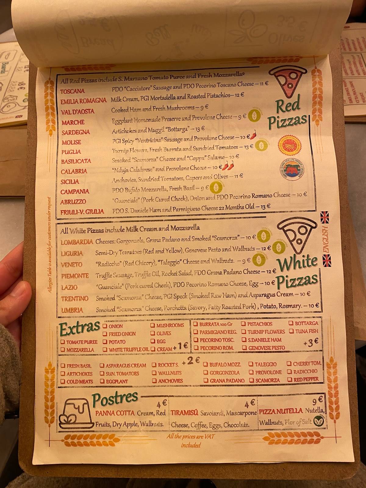 Menu em Pizzeria Bella Mia!, Porto