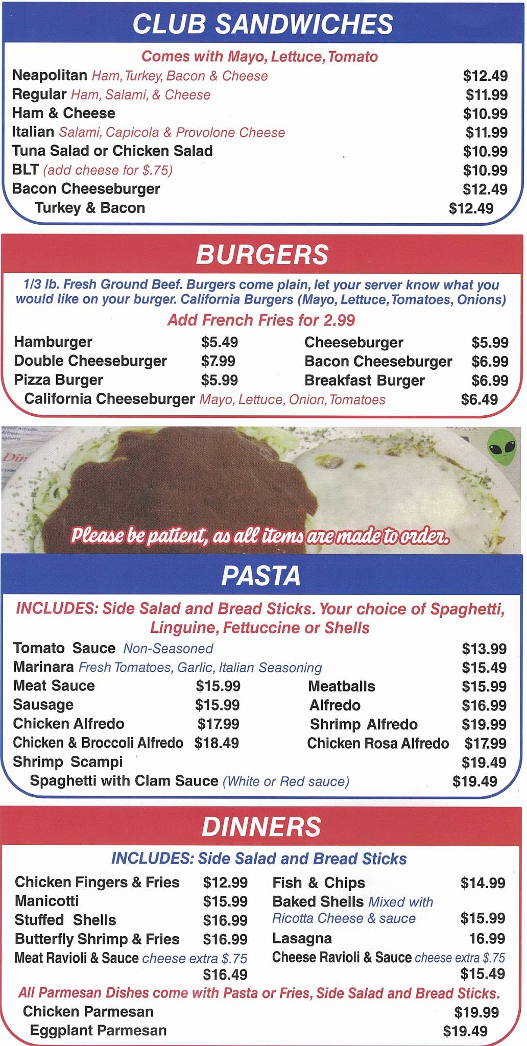 Menu at DeAngelo's Neapolitan Italian Eatery pizzeria, Haines City