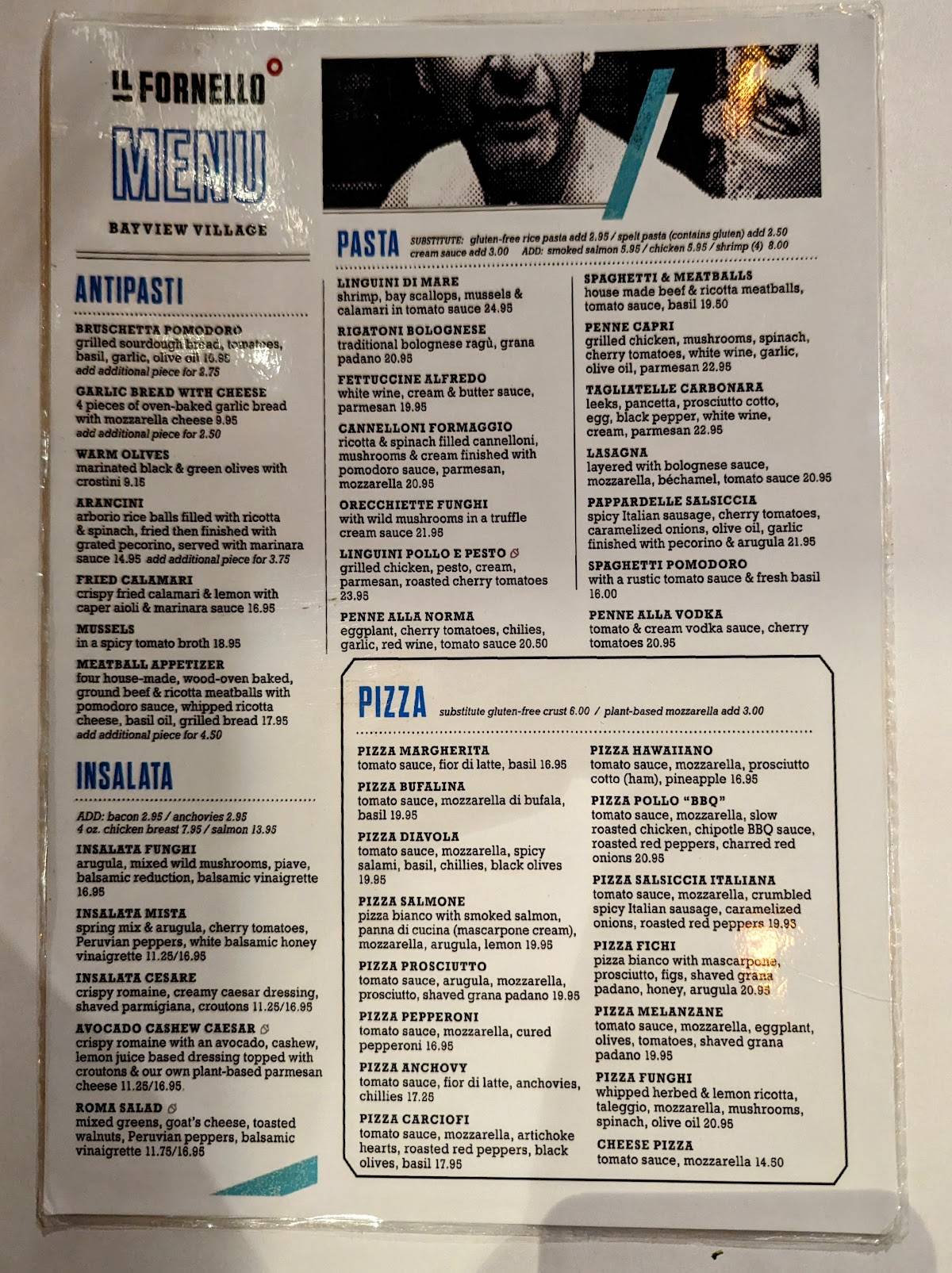 Menu at IL FORNELLO - Bayview Village pizzeria, Toronto, Bayview Ave