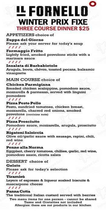 Menu at IL FORNELLO - Bayview Village pizzeria, Toronto, Bayview Ave