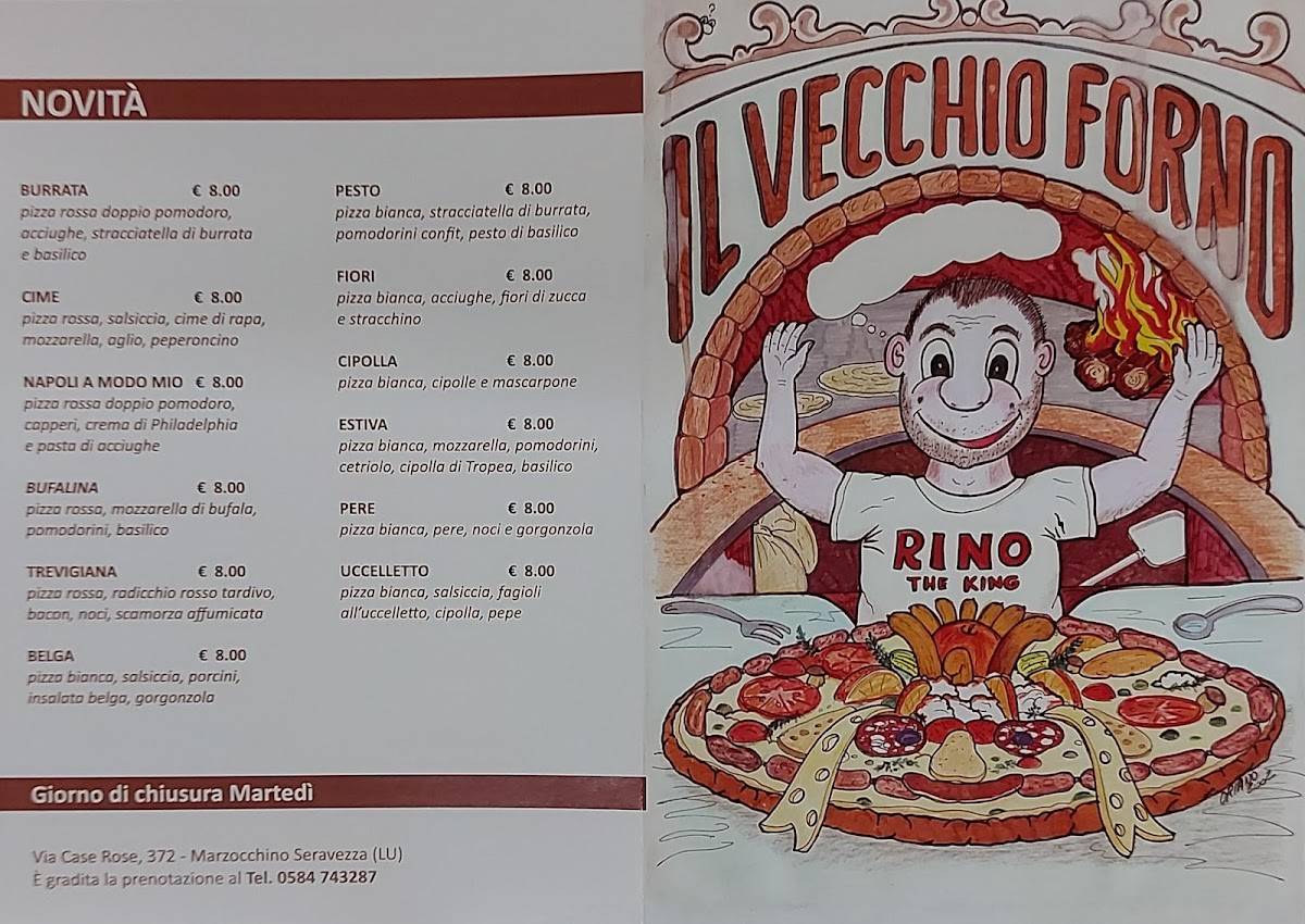 Menu da Pizzeria Il Vecchio Forno, Seravezza