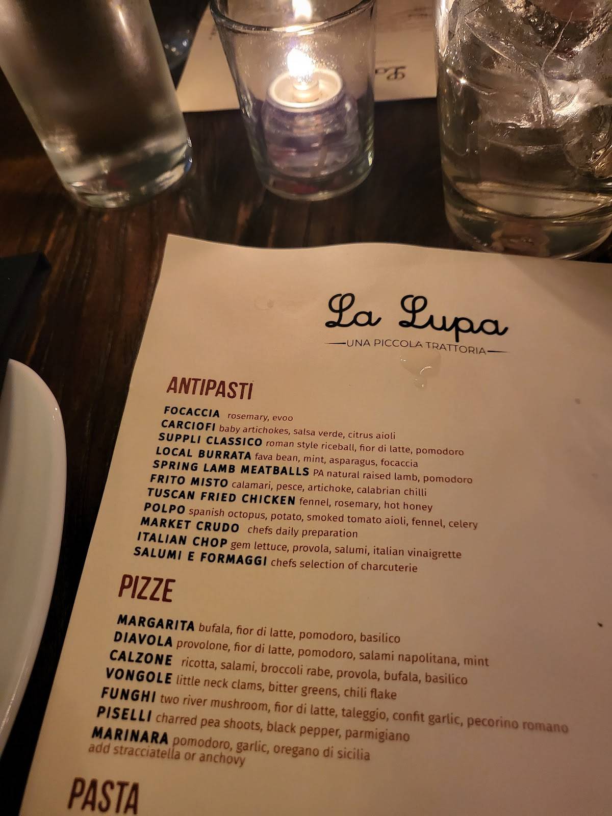 Menu at La Lupa pizzeria, Manalapan Township