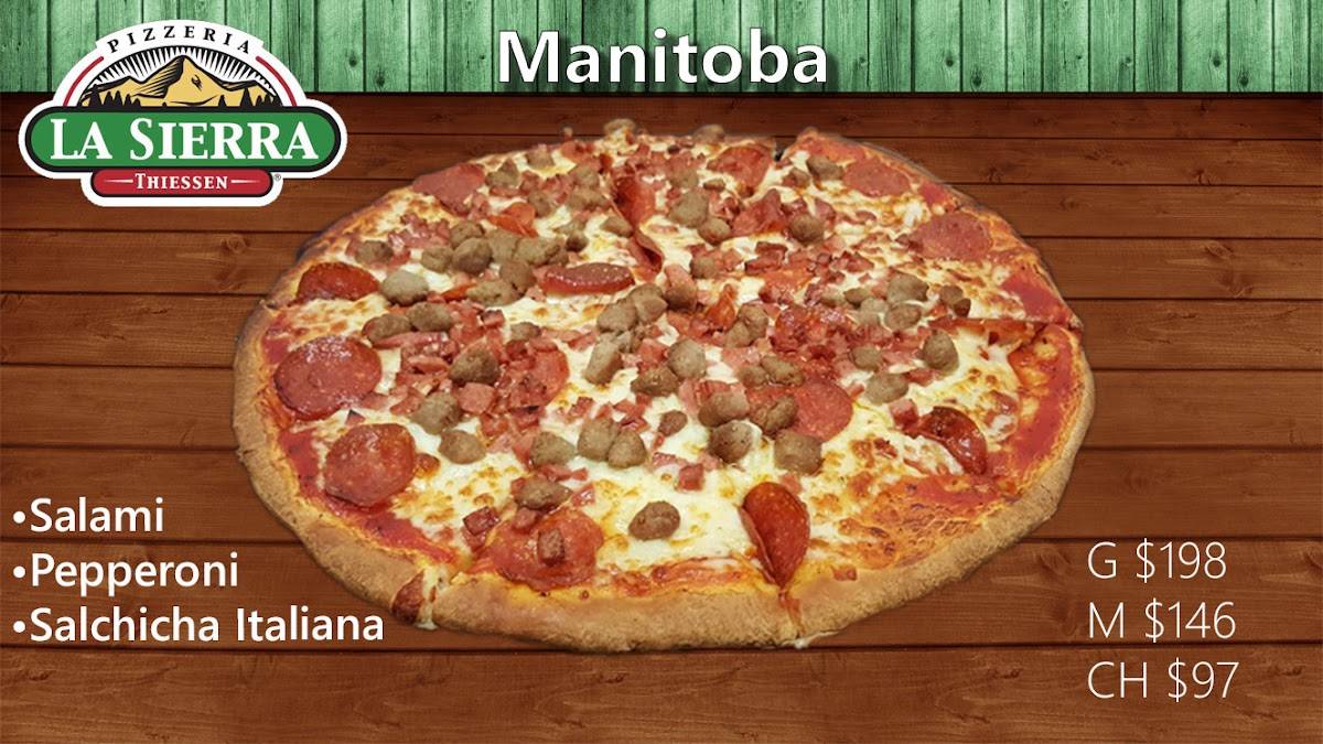 Carta de Pizzería La Sierra, Torreón, Blvd. Independencia #20 Nte