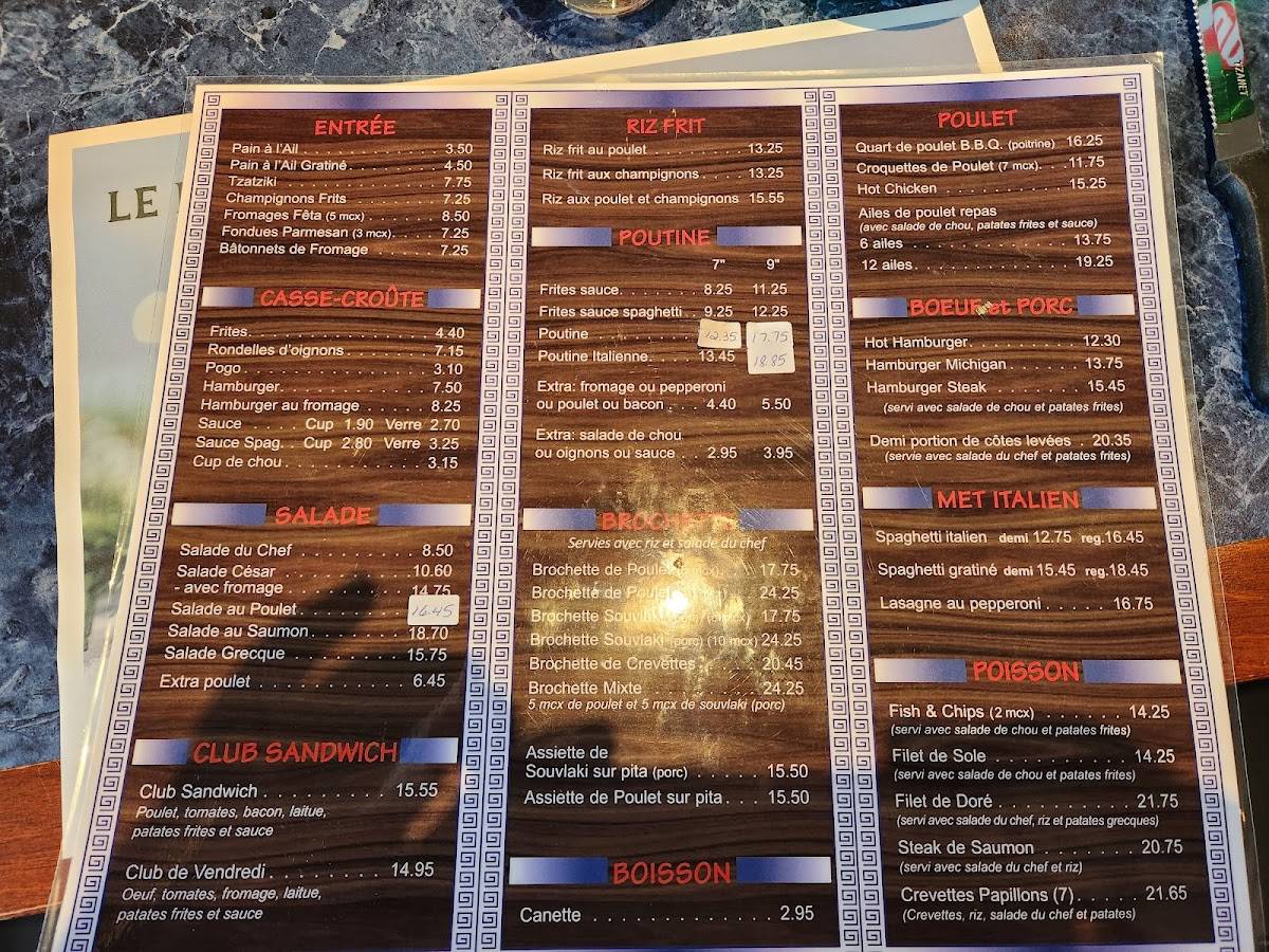 Menu au Pizzeria Le Grand Constant, Trois-Rivières, Rang Saint-Charles