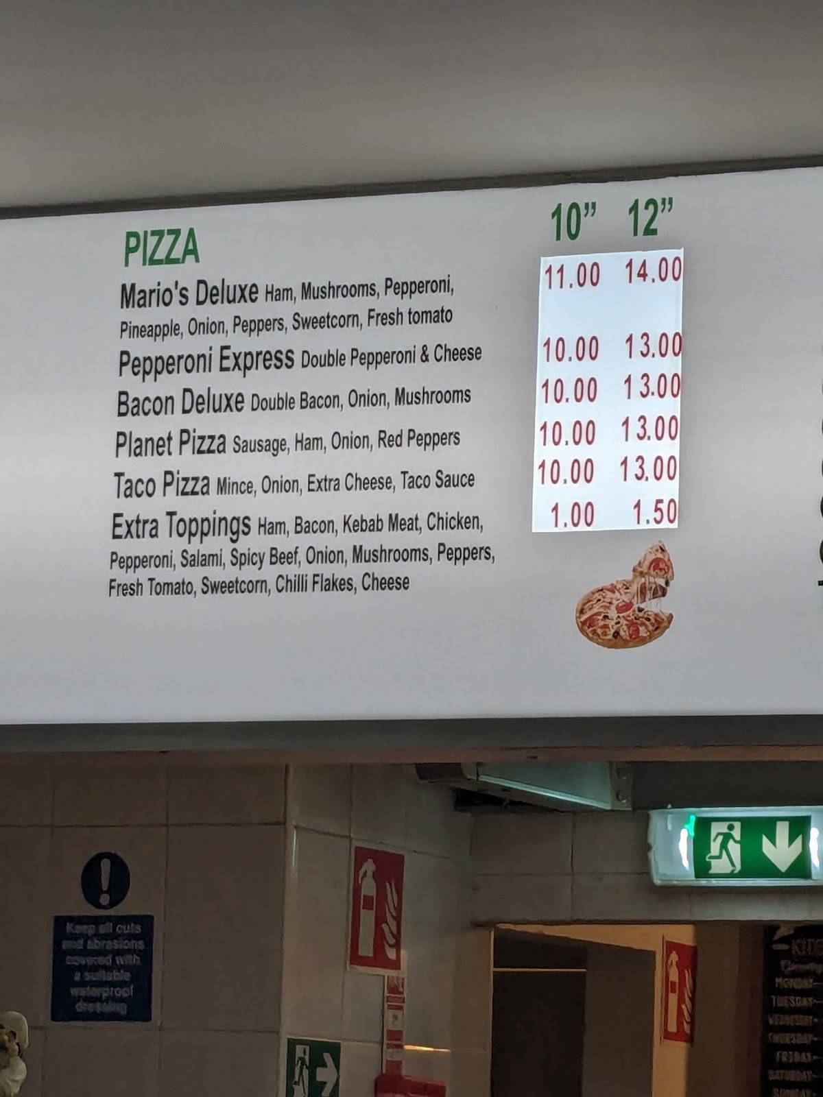 Menu at Pizzeria Mario´S, Newtown Forbes