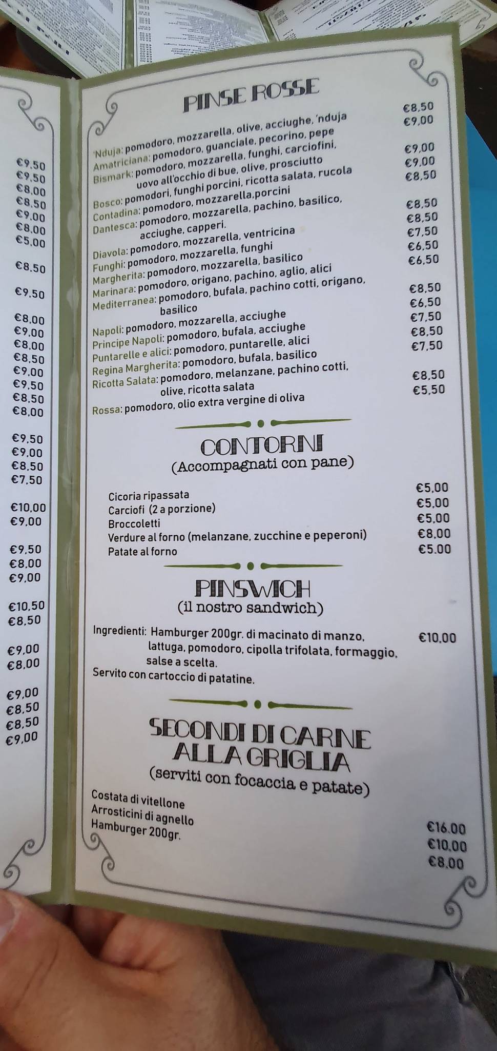 Menu da PINSA DEL GRILLO pizzeria, Roma