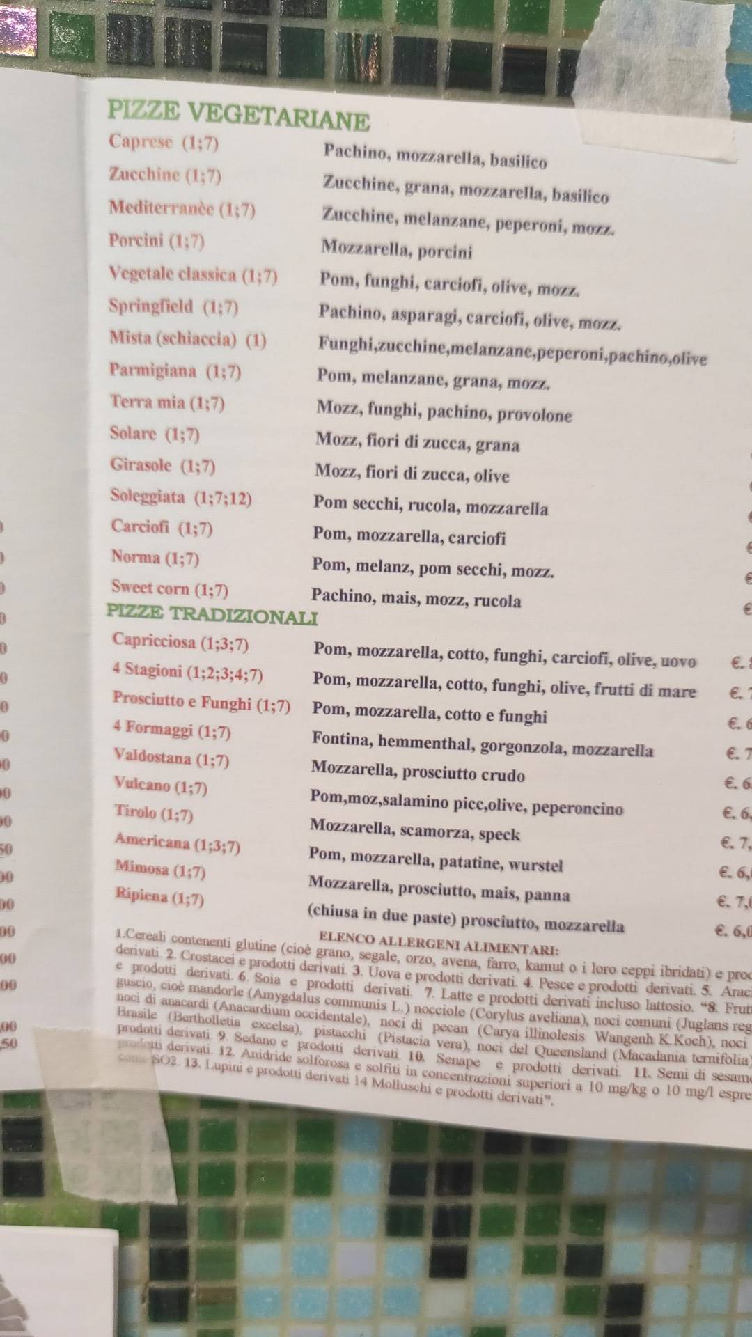 Speisekarte von Pizzeria Plant di Manetti Luca, Grosseto