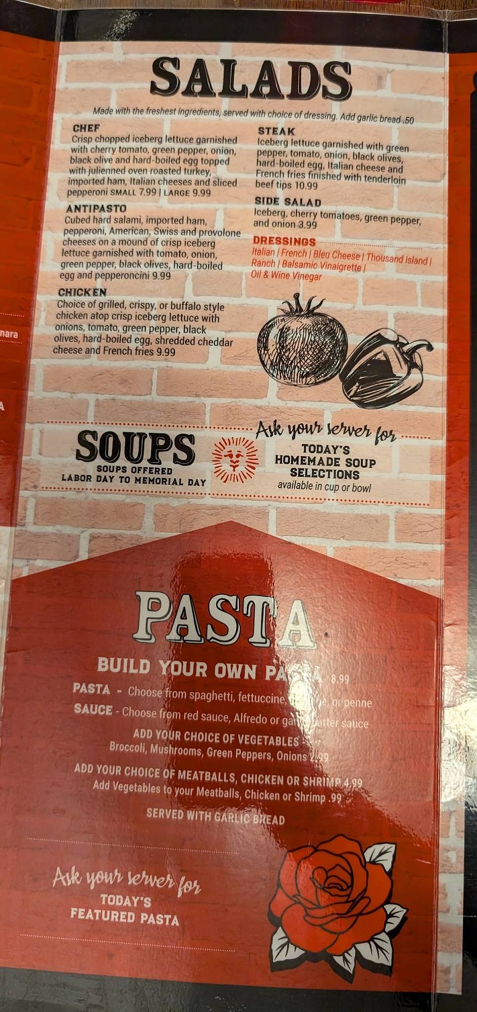 Menu at The Rosebud Bistro pizzeria, Johnstown