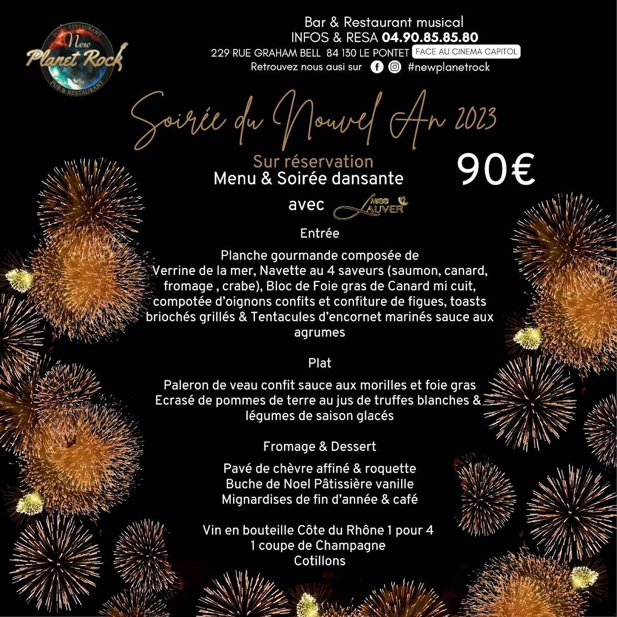 Menu au Restaurant Planet Rock, Le Pontet