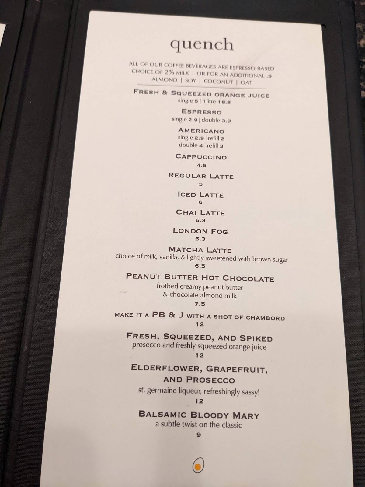 Menu at Poached Breakfast Bistro restaurant, Saskatoon