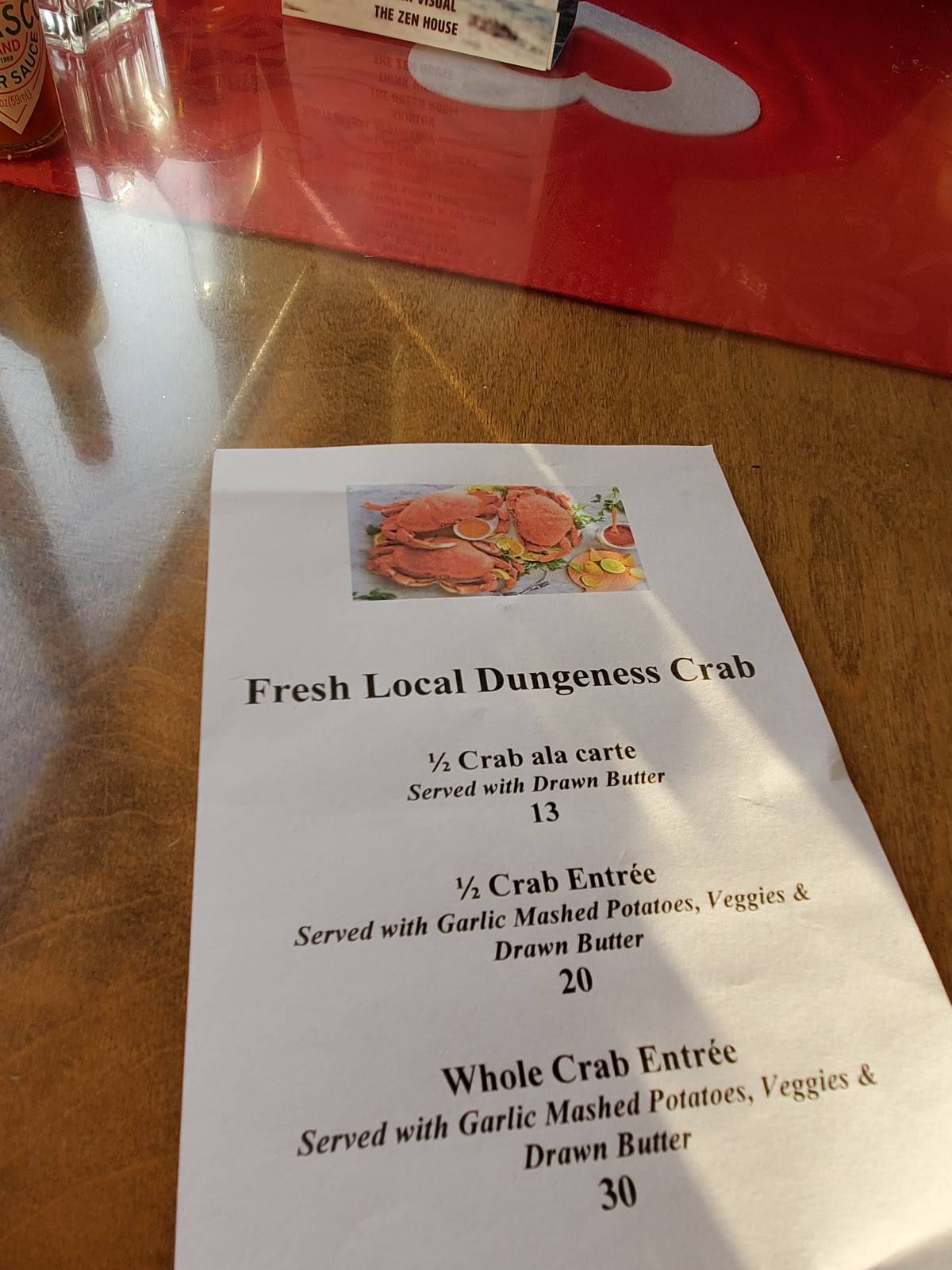 Menu at Pier Chowder House & Tap Room pub & bar, Point Arena