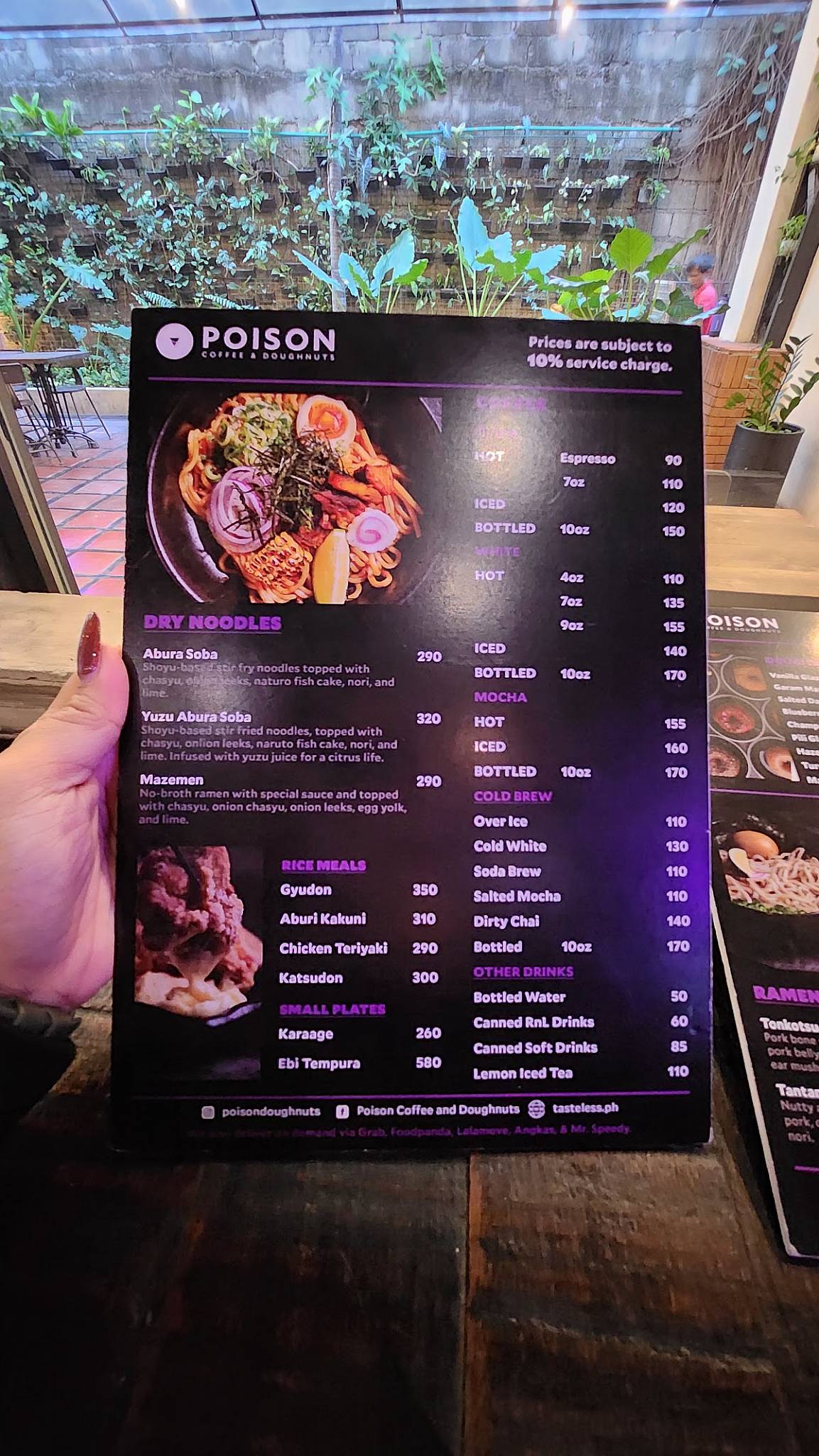 Menu at Poison Coffee & Doughnuts cafe, Makati, Karrivin Plaza