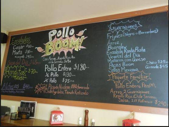 Carta del restaurante Pollo Boom, Puerto Aventuras