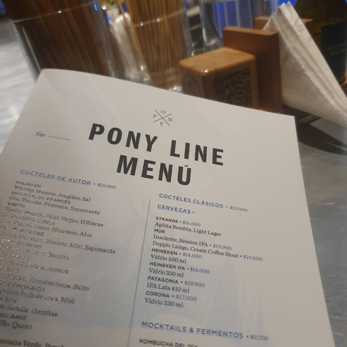 Menu at Pony Line pub & bar, Buenos Aires, Posadas 1086