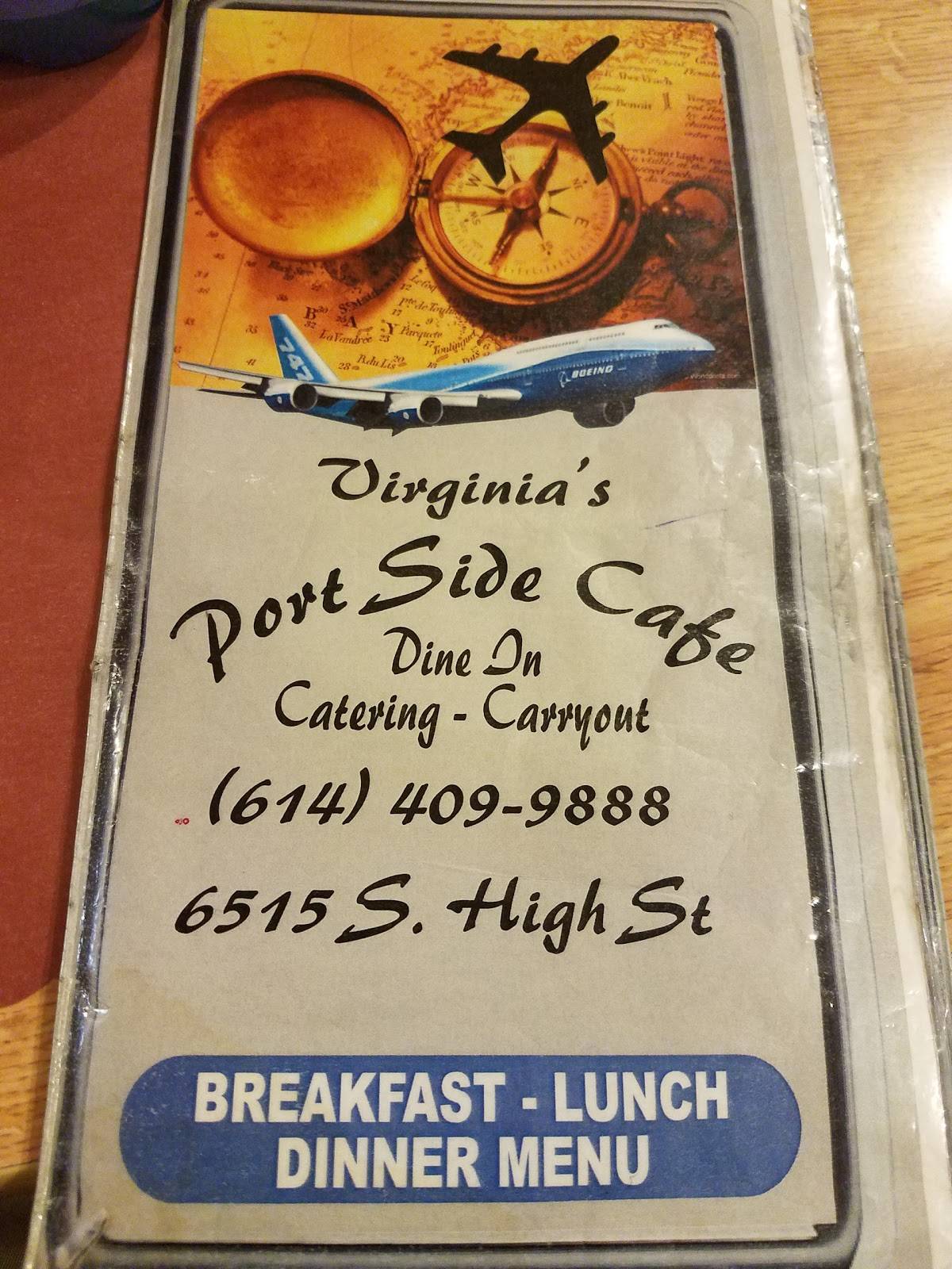 Menu at Portside Cafe, Lockbourne