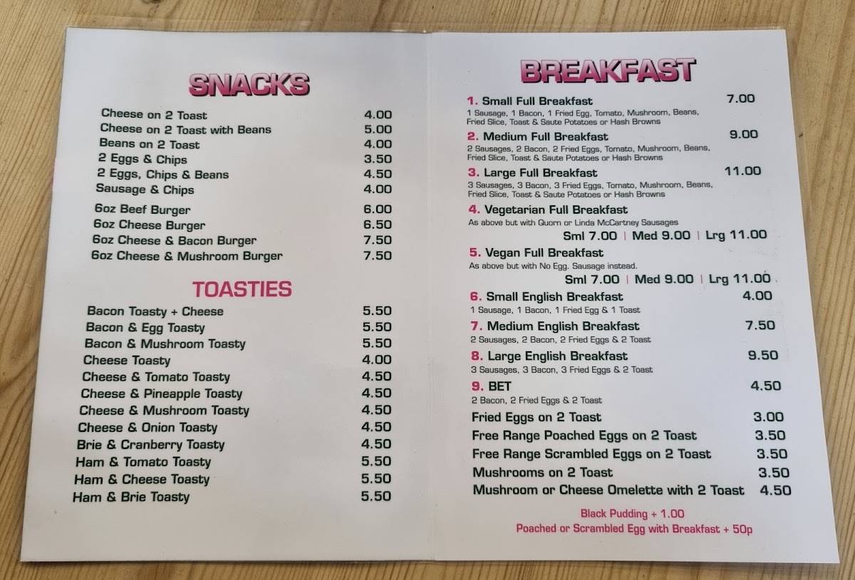 Menu at Posh Pigs Café Ltd. cafe, Beccles