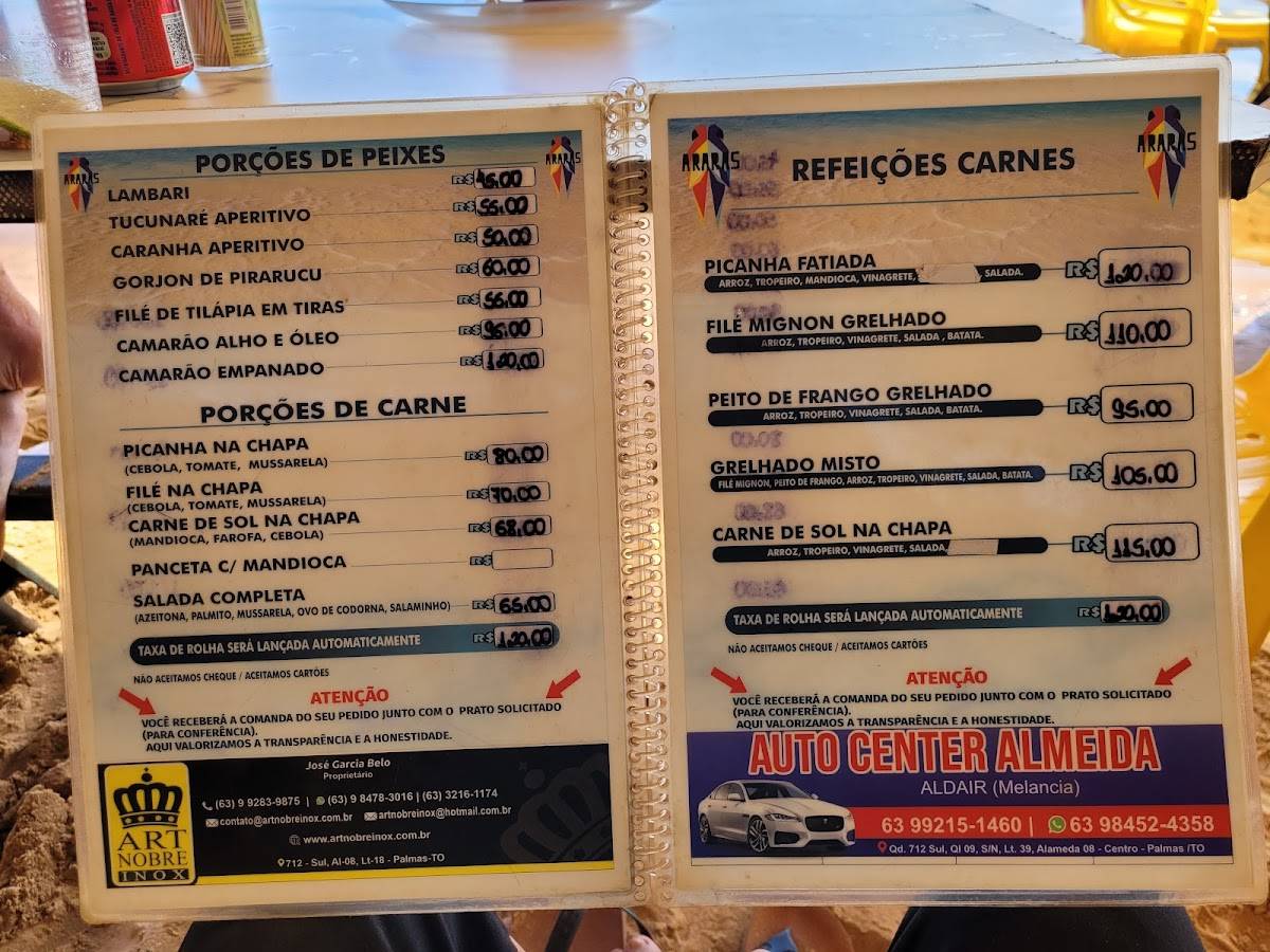 Carta del restaurante Praia Do Prata Choupana do Primo / Delivery Praia ...