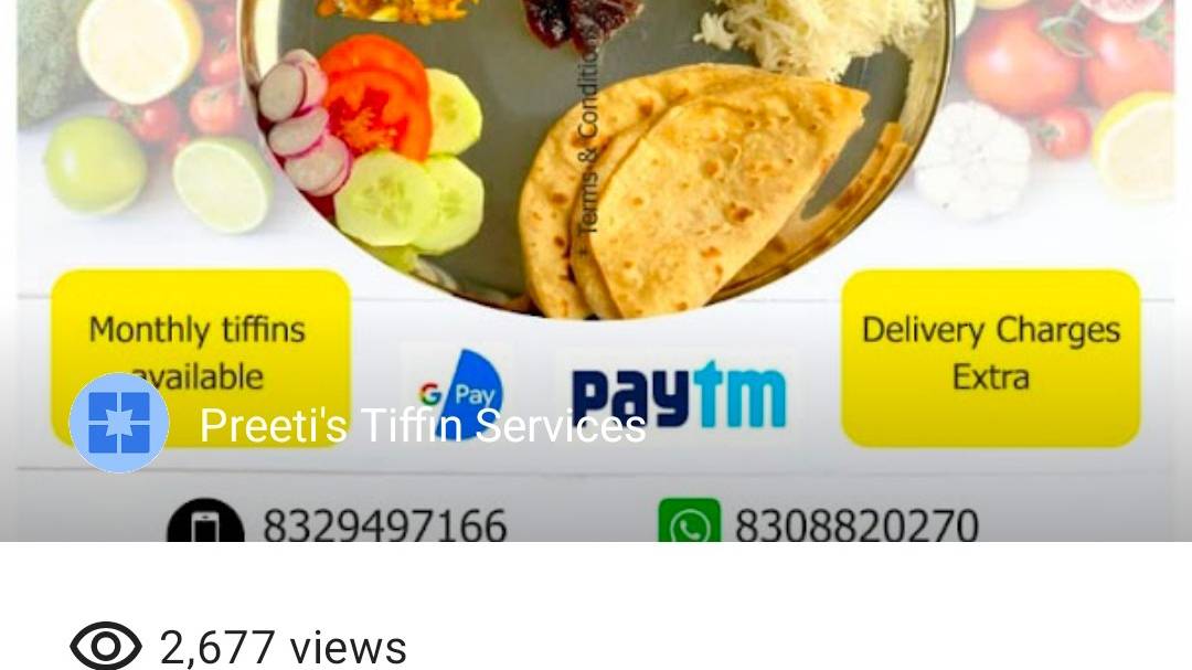 Menu at Preeti's Tiffin Services, Pune