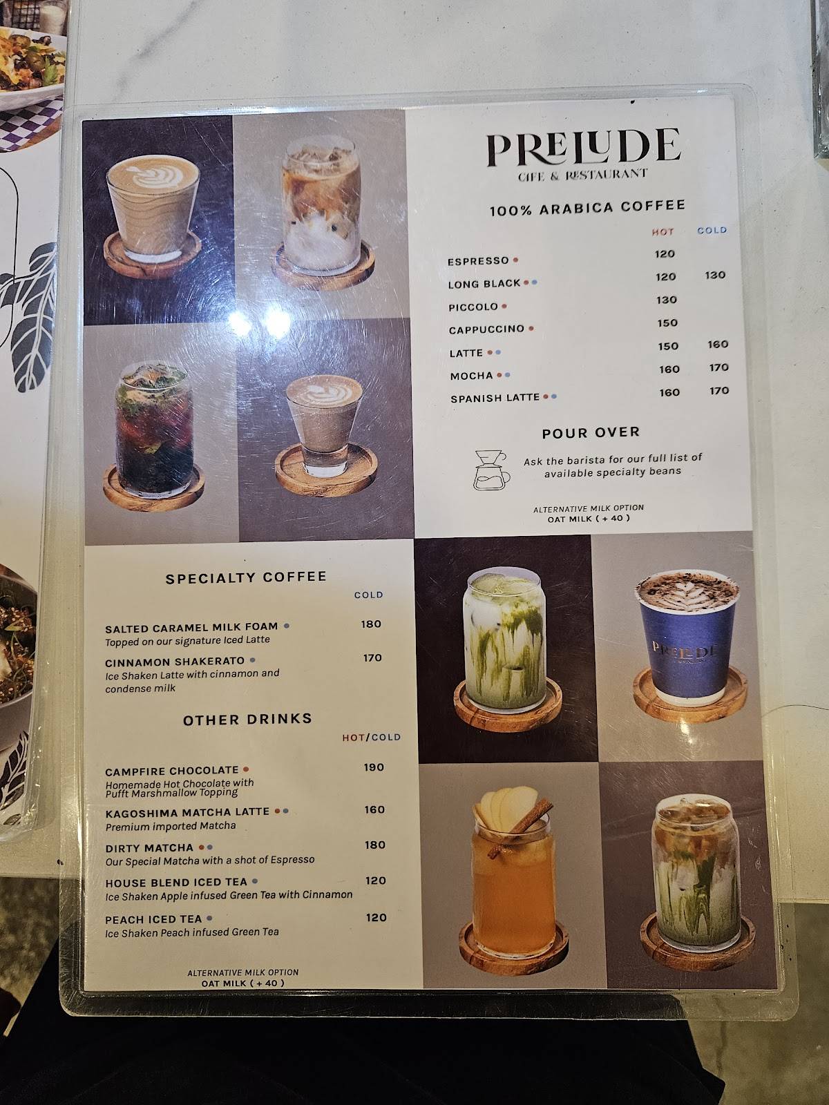 Menu at Prelude Cafe & Restaurant, Manila