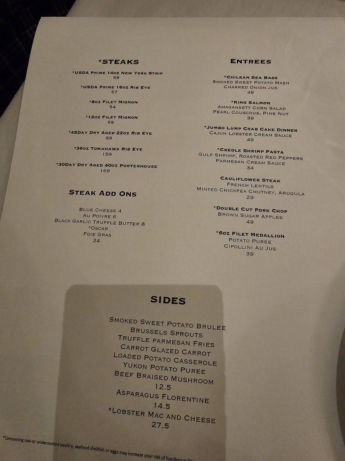 Menu at Prime 102 pub & bar, Tyler