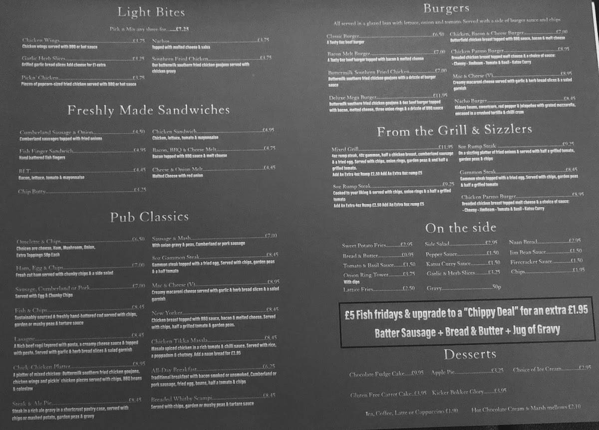 Menu at Princess Royal pub & bar, Taunton