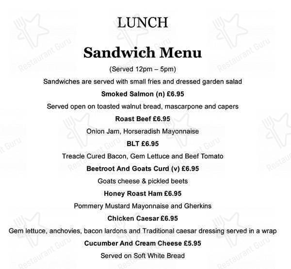 Menu at Provenance Food Hall cafe, Bolton