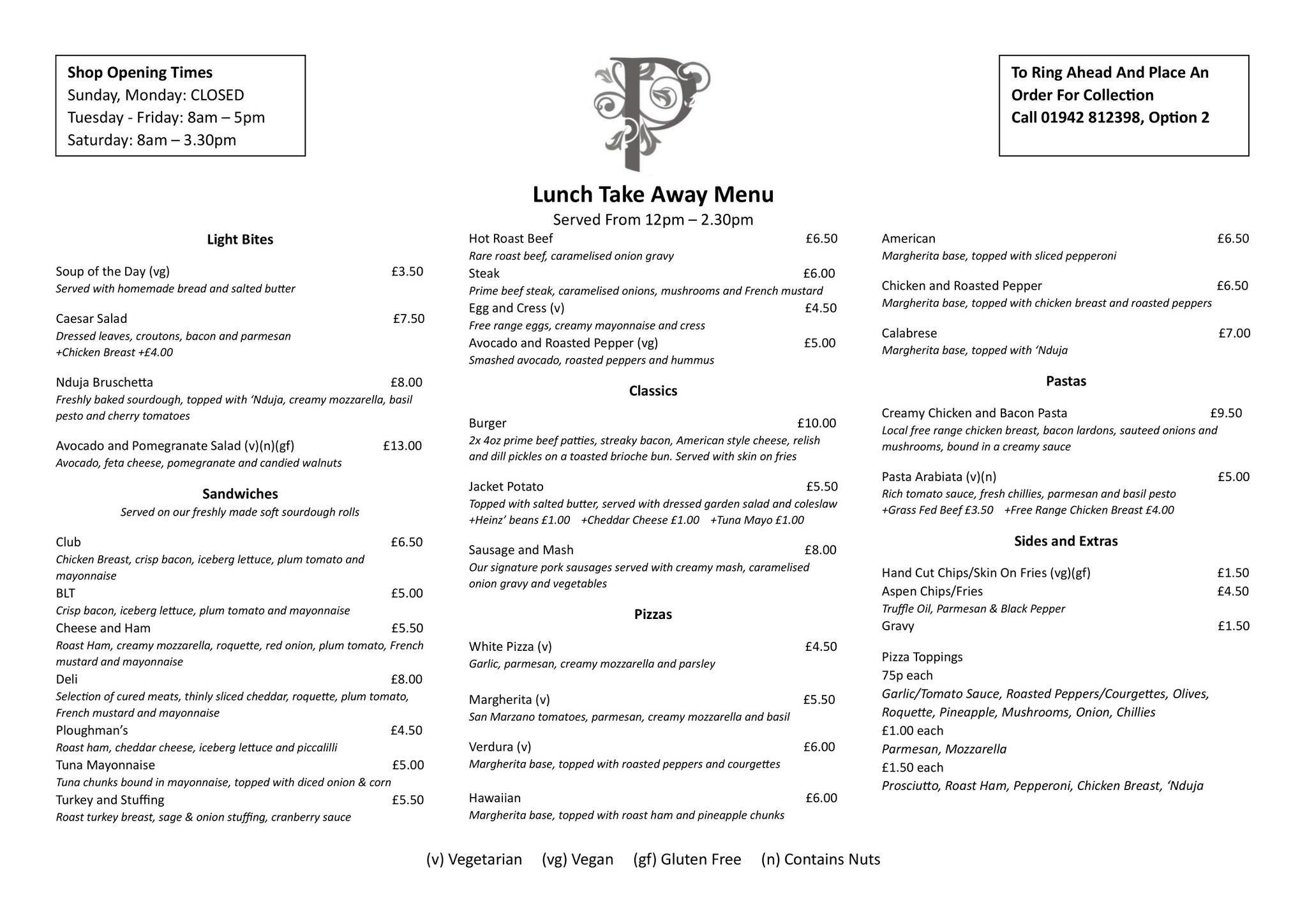 Menu at Provenance Food Hall cafe, Bolton